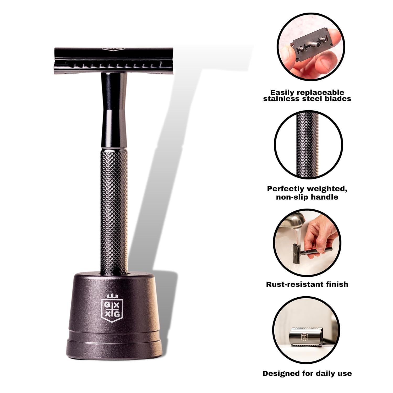 Excalibur Premium Double-Edge Safety Razor for Men | 5 Platinum Blades ...