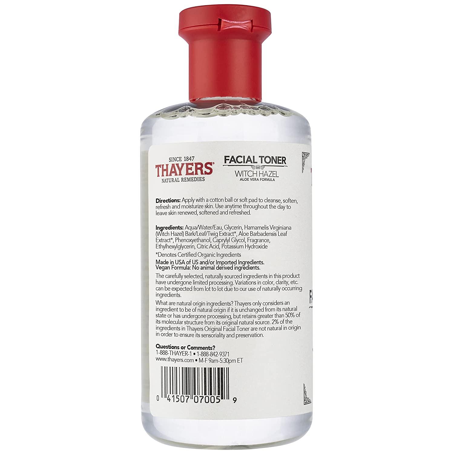 THAYERS Alcohol-Free Witch Hazel Toner with Aloe Vera - 12 oz Facial ...