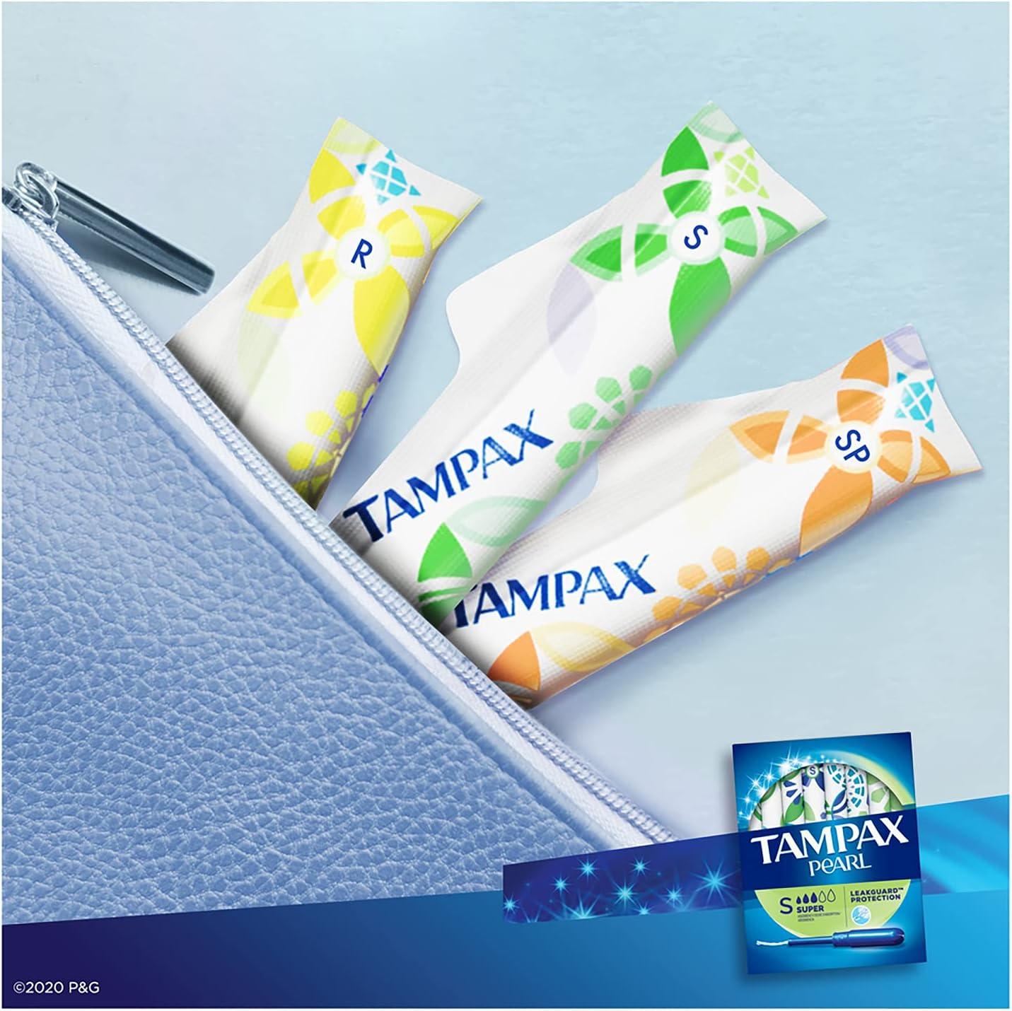Tampax Pearl Plastic Super Absorbency Unscented Tampons 18 Count One ...