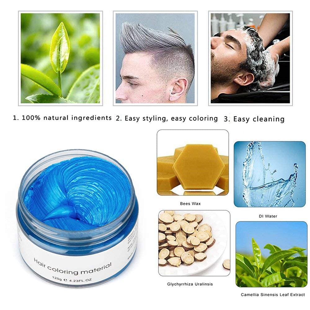 Adofect Natural Hair Wax Color Styling Cream Mud - Blue 4.23 oz ...