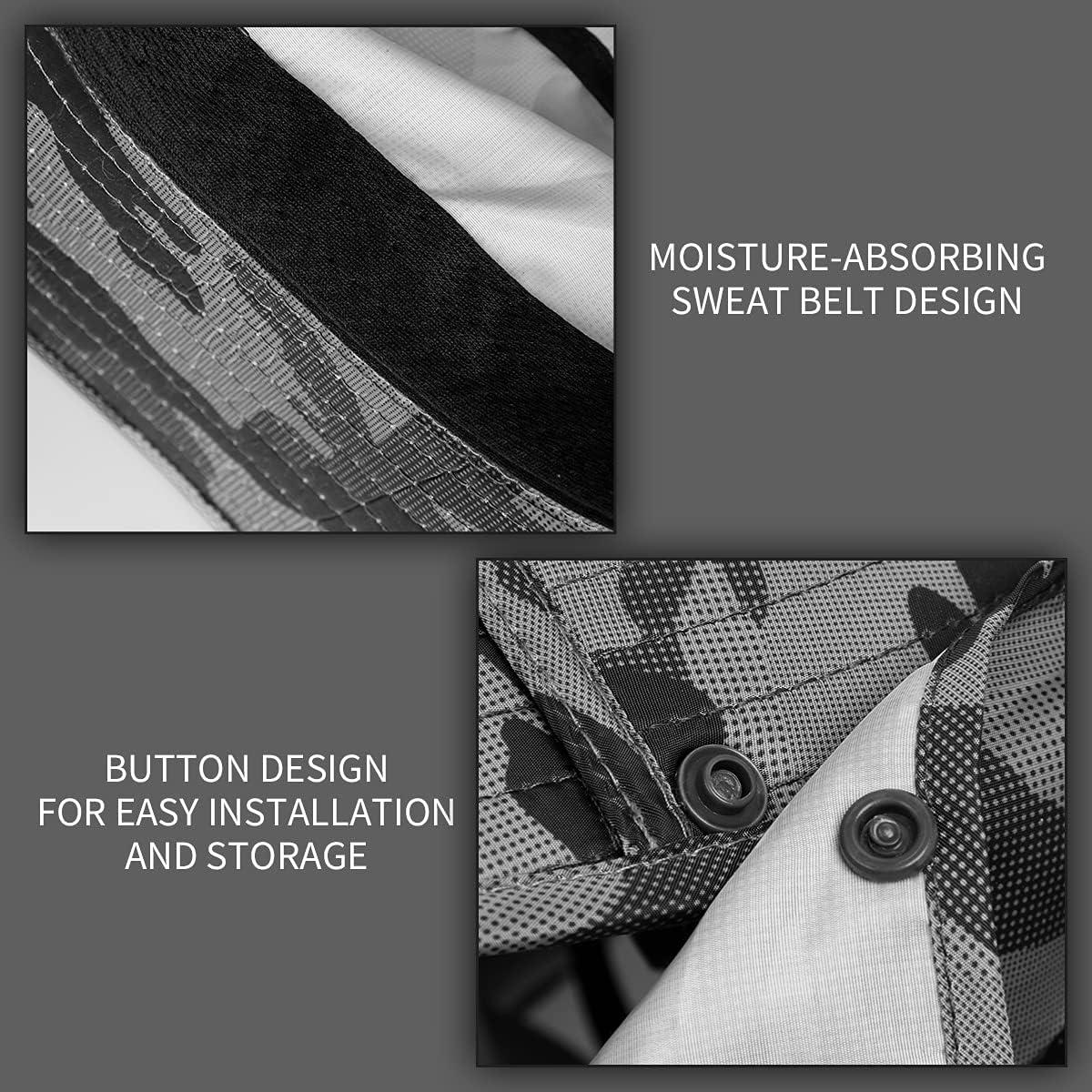 Sun Blocker Hat with Neck Flap for Outdoor Protection - Dark Grey Camo ...