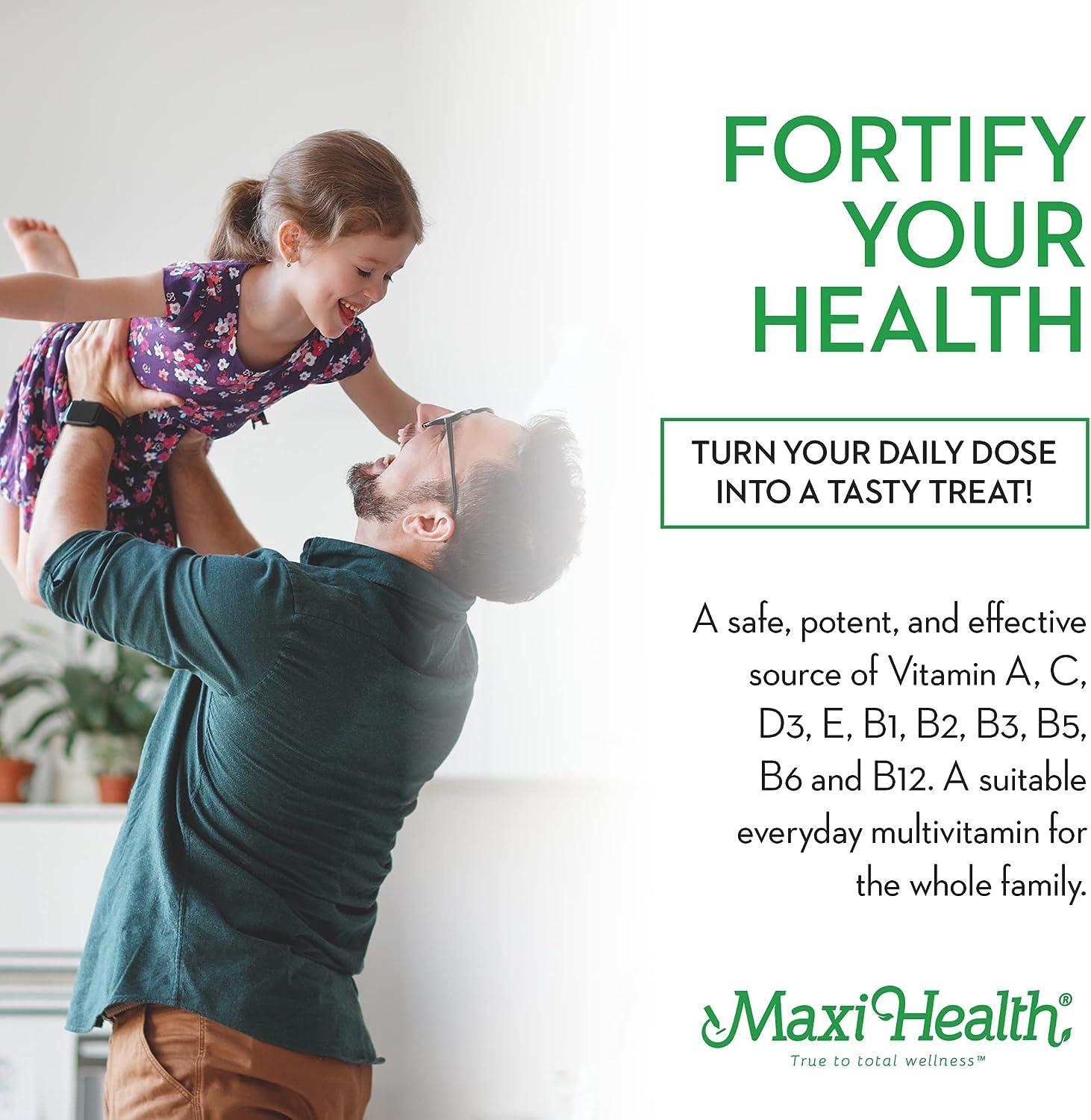 Maxi Health Multivitamin Gummies Vitamins for Adults & Kids - Cherry ...