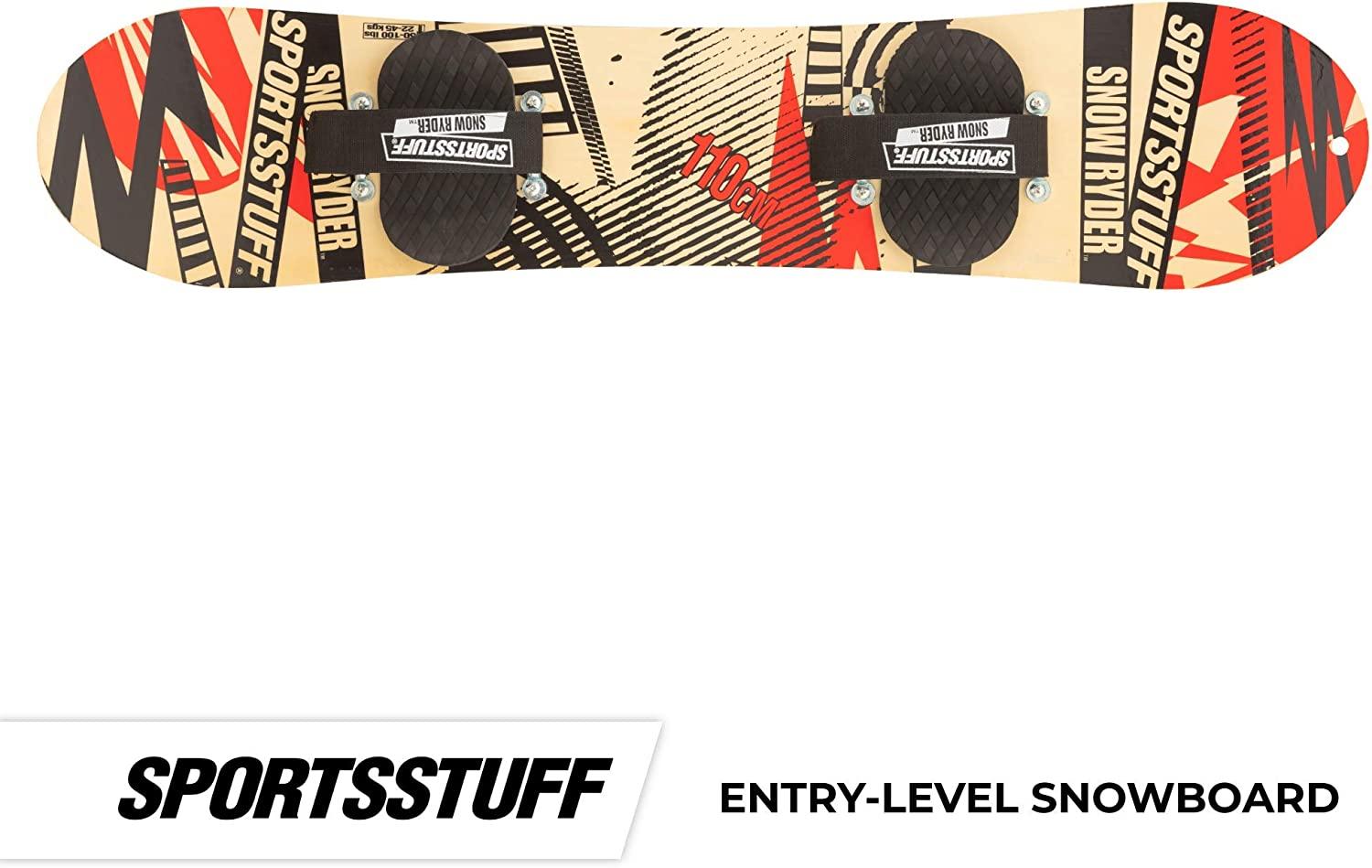Sportsstuff Snow Ryder Hardwood Snowboard with Velcro Bindings - 110cm ...