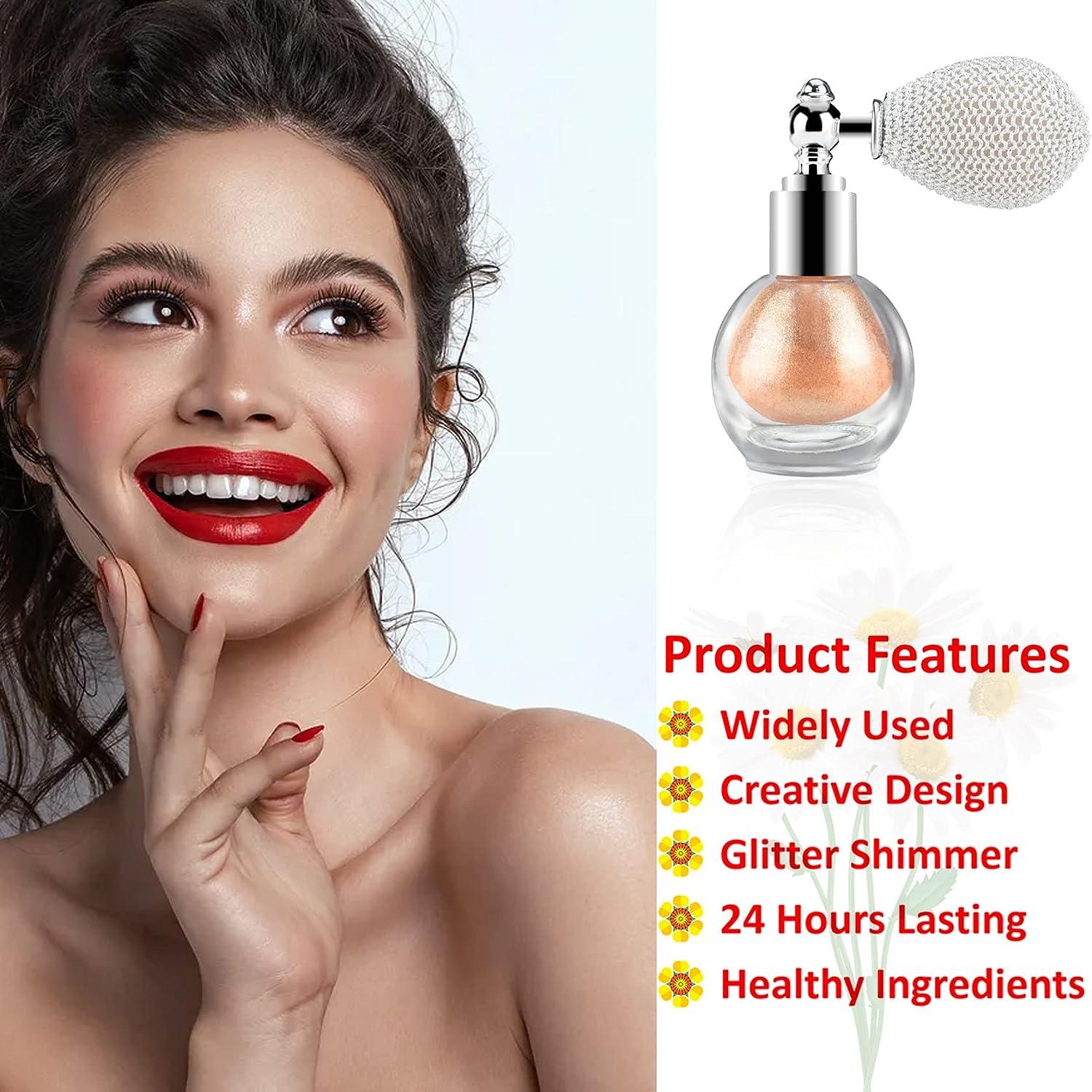 Champagne Gold Highlighter Powder Mist - Face, Hair & Body Glitter ...