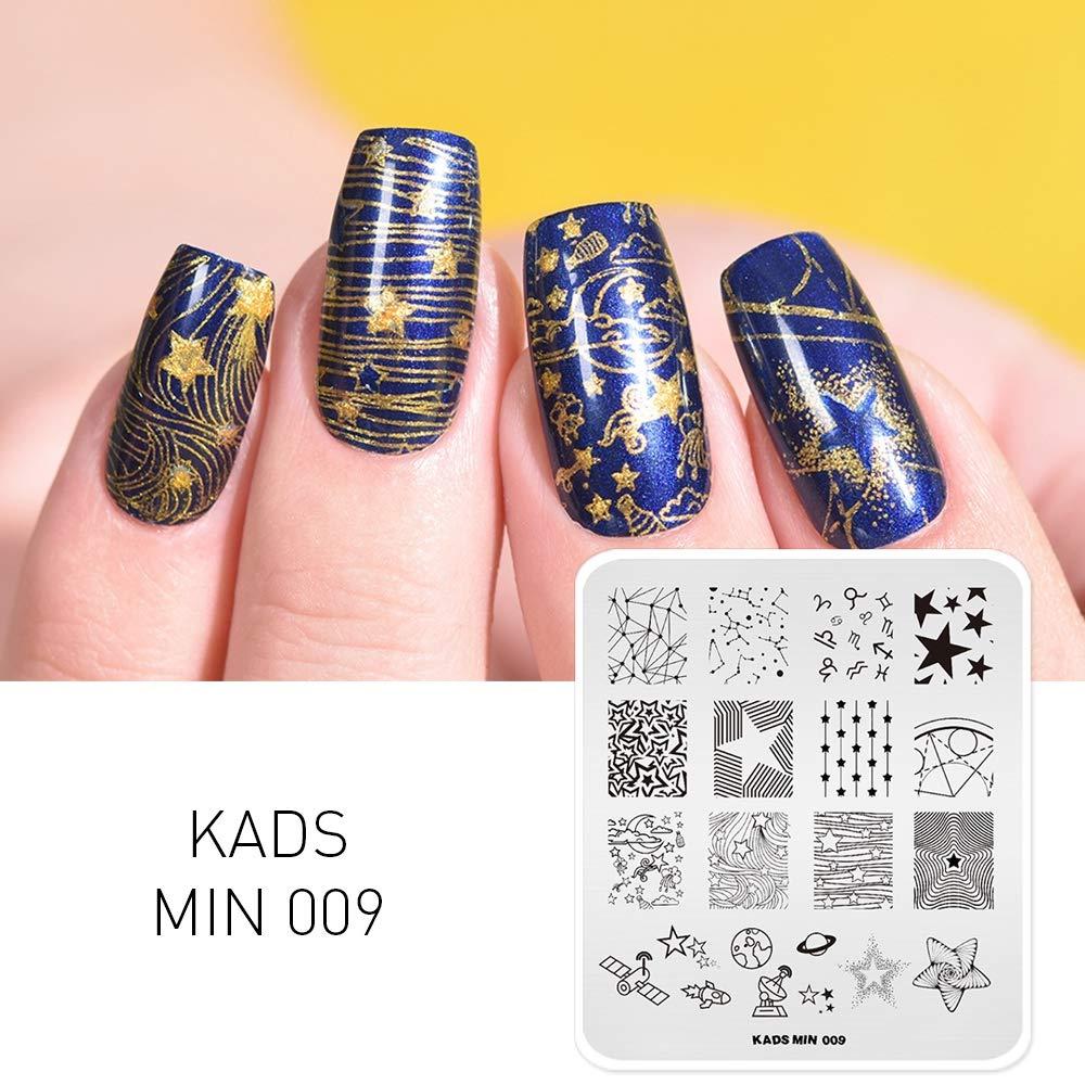 KADS Nail Art Stamping Plates Set - Flower, Butterfly, Ocean & Star ...