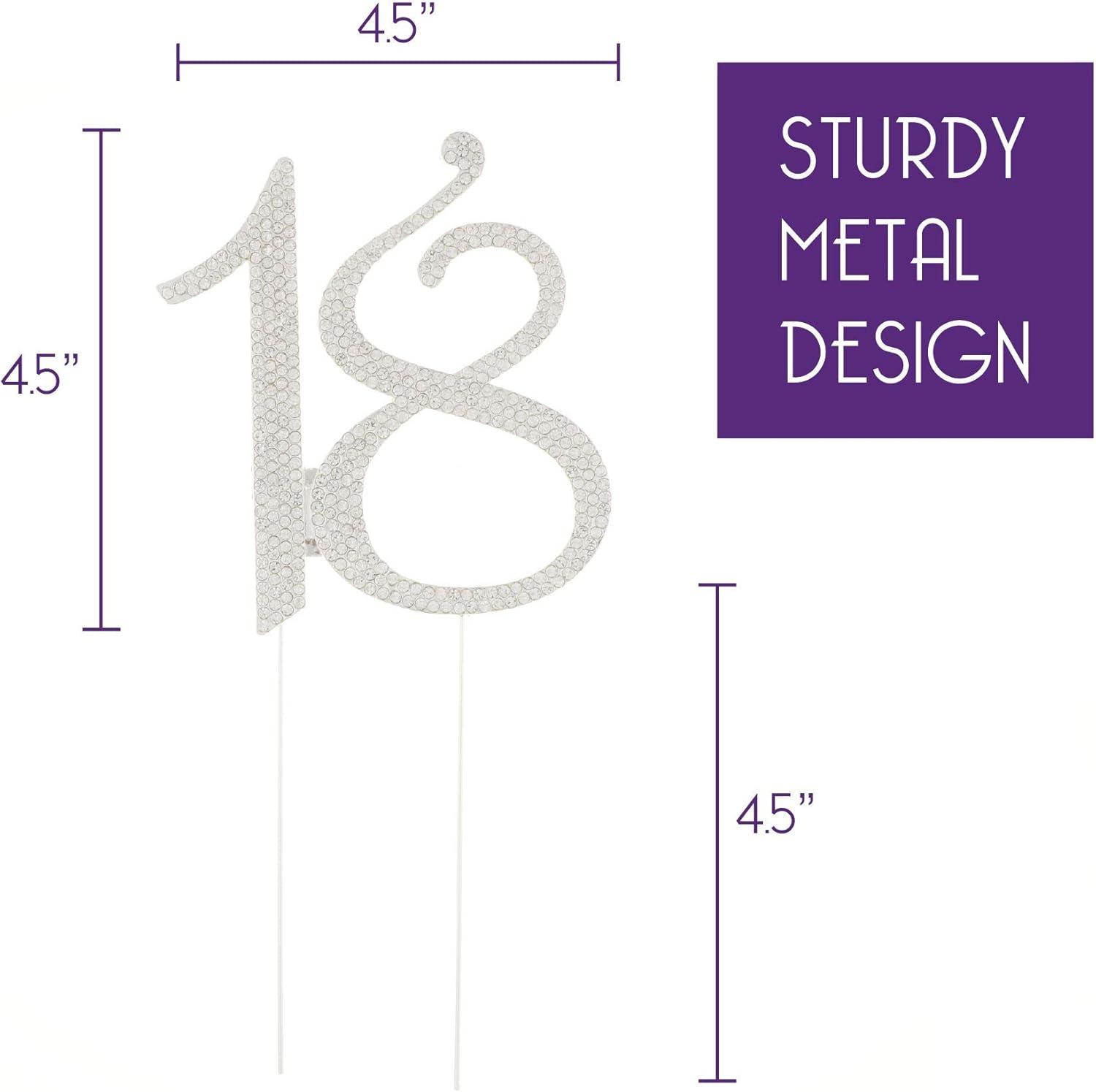 18 Cake Topper for 18th Birthday Number Party Supplies & Decoration ...