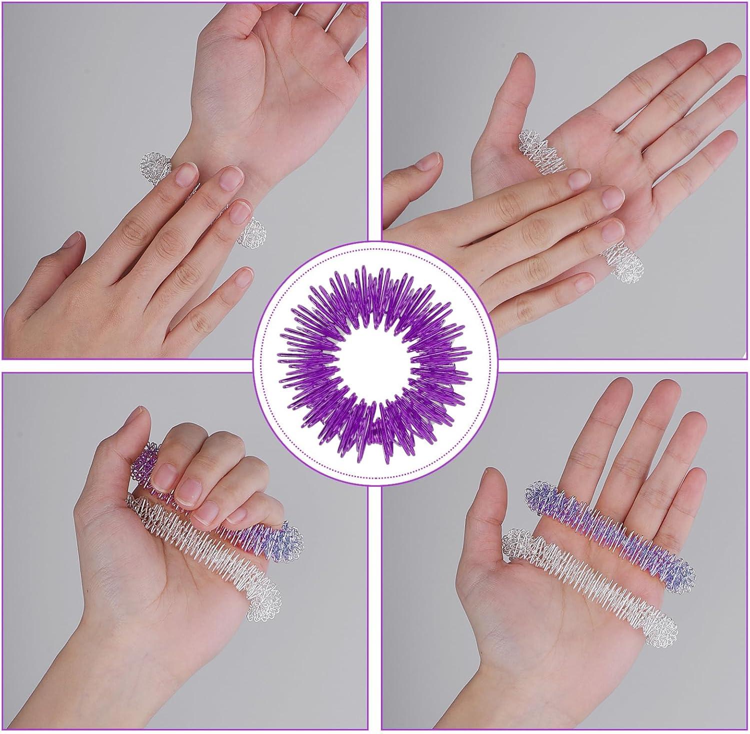 10-Piece Acupressure Massage Ring Set | Finger & Wrist Massage Rings ...