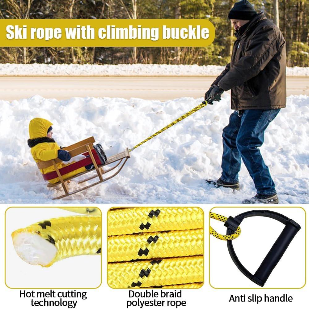 Casenly 4m Sledge Rope with Handle | Durable Sled Rope for Tobogganing ...