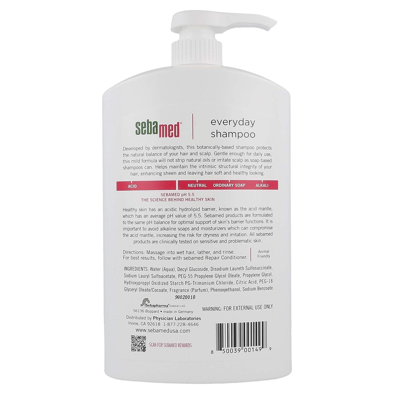 Seba med Everyday Shampoo for All Hair Types and Sensitive Scalp 33.8 ...