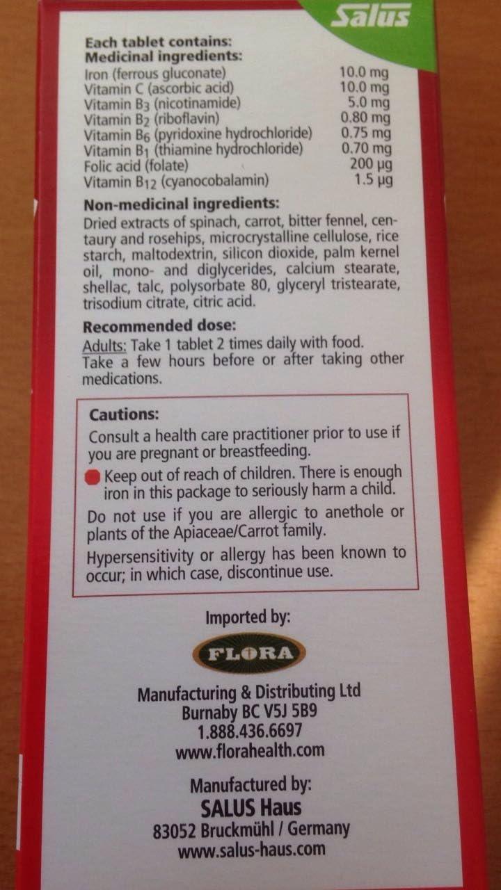 SALUS Floradix Iron & Herbs Tablets 80 CT - Boost Iron Levels Naturally ...