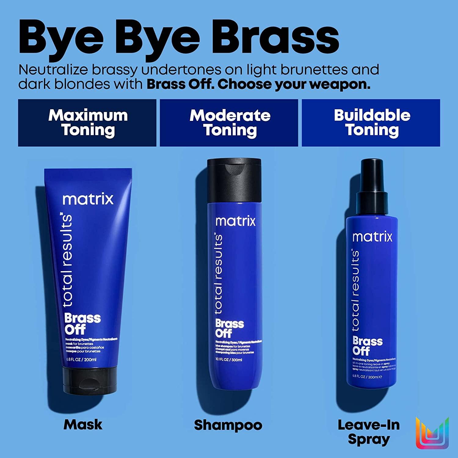 MATRIX Brass Off Hair Mask 16.9oz | Color Depositing & Repair for Color ...