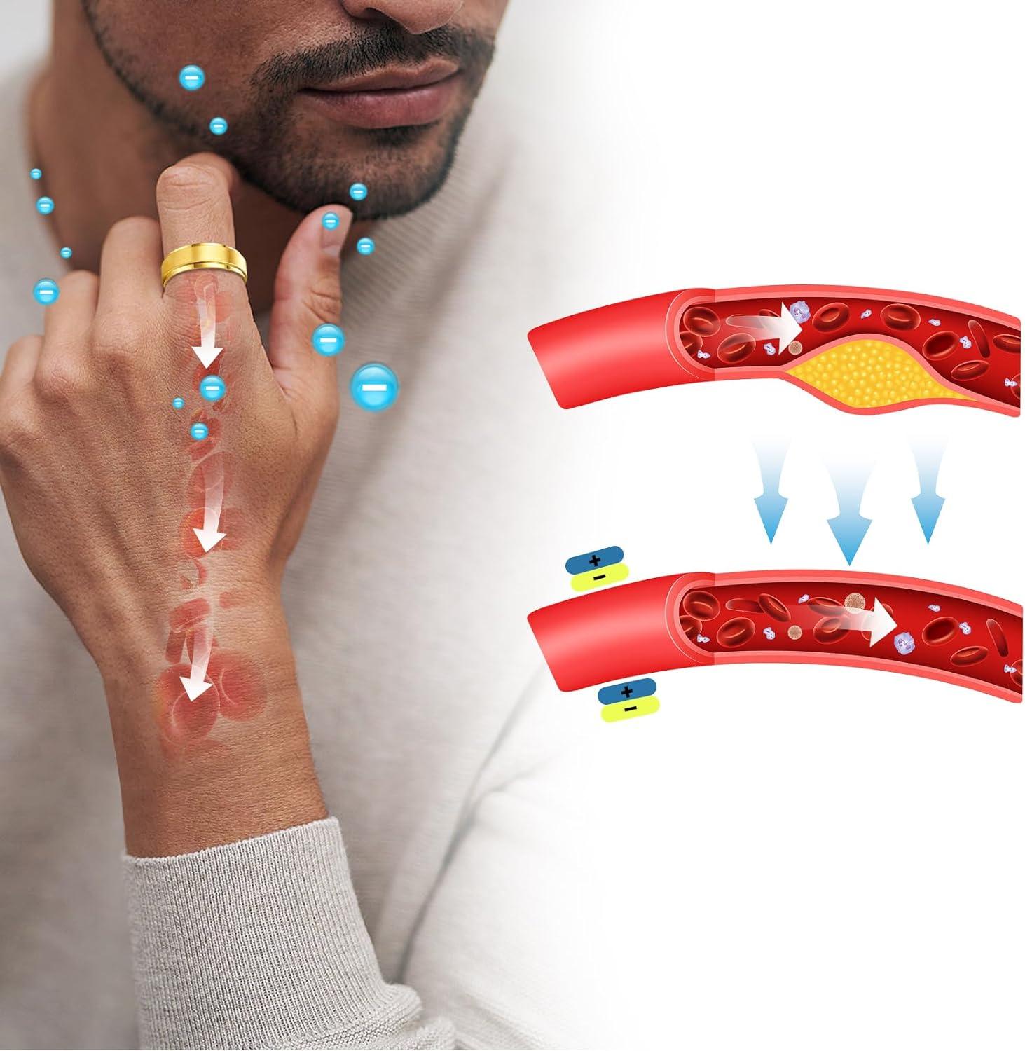 JEROOT Titanium Magnetic Rings- Gold 8mm Z 1/2, Sleek Design with 2 ...