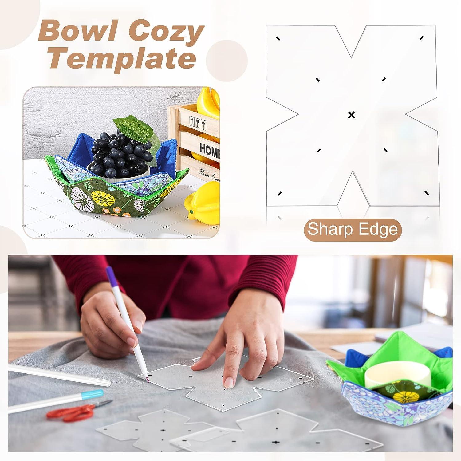 3 Sizes Bowl Cozy Sewing Pattern Template Set | Clear Acrylic & Water ...