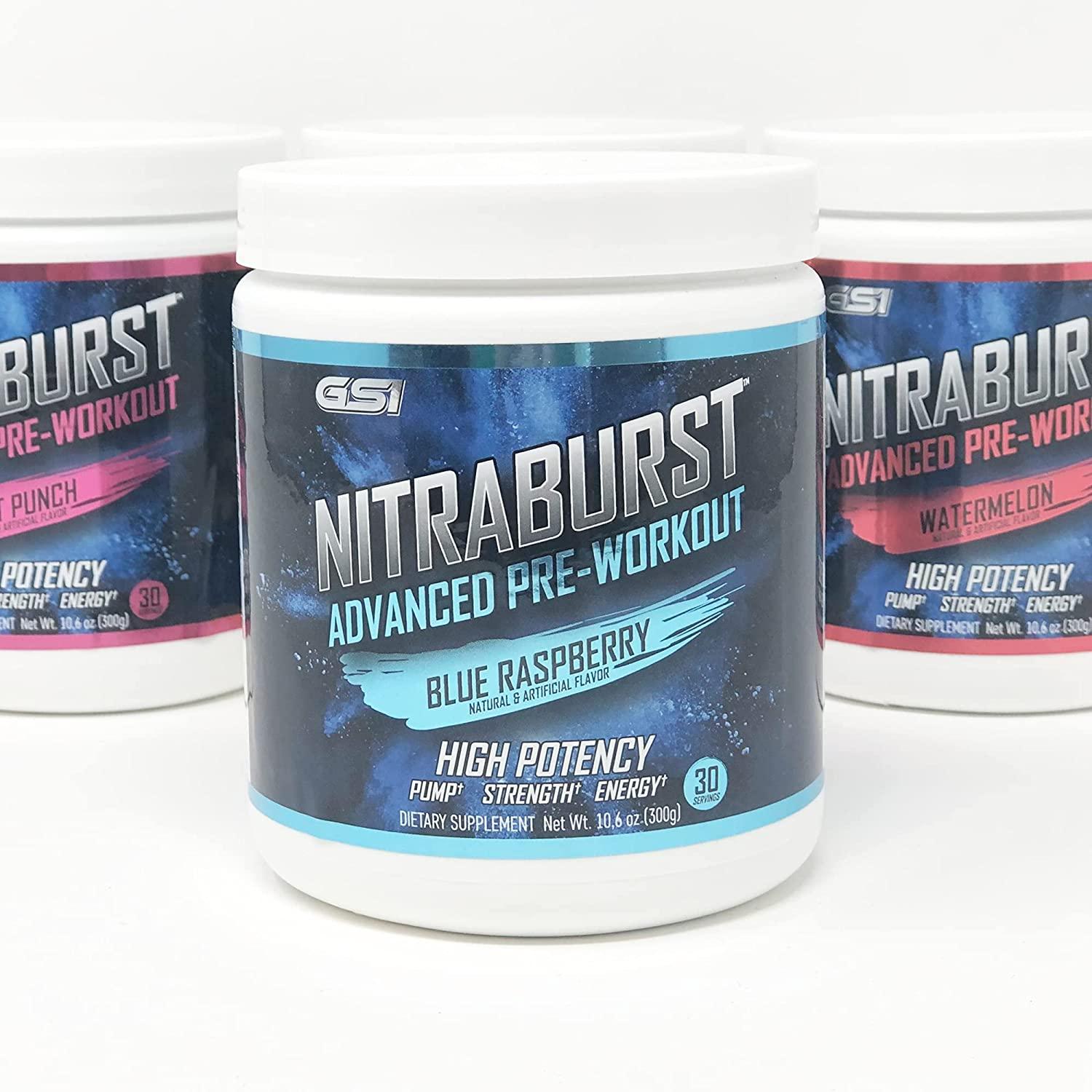 Giant Sports Nitraburst Pre Workout Powder | Boosts Strength, Energy ...
