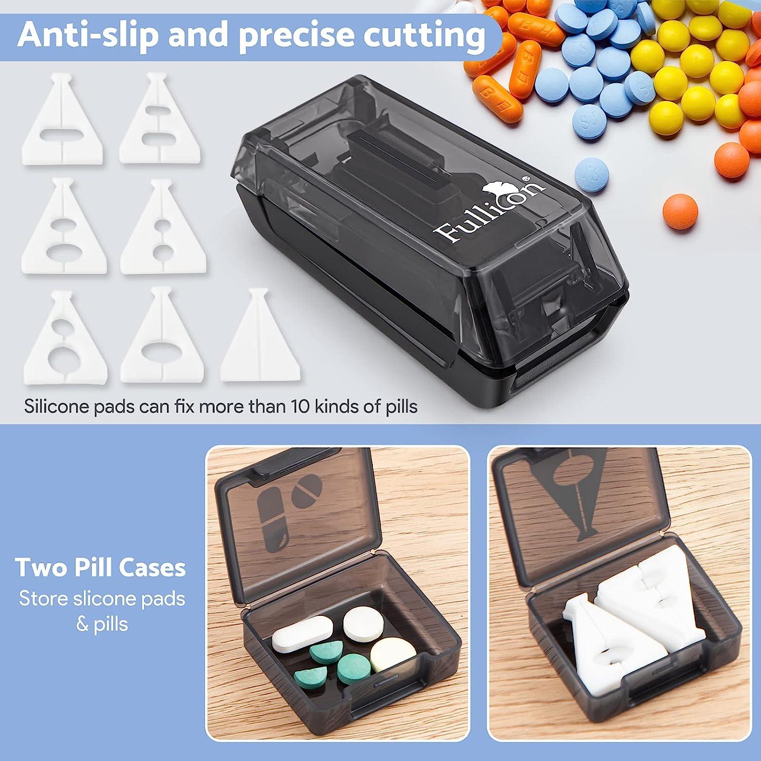 Fullicon Pill Cutter for Small or Large Pills - V-Shape Holder & Sharp ...