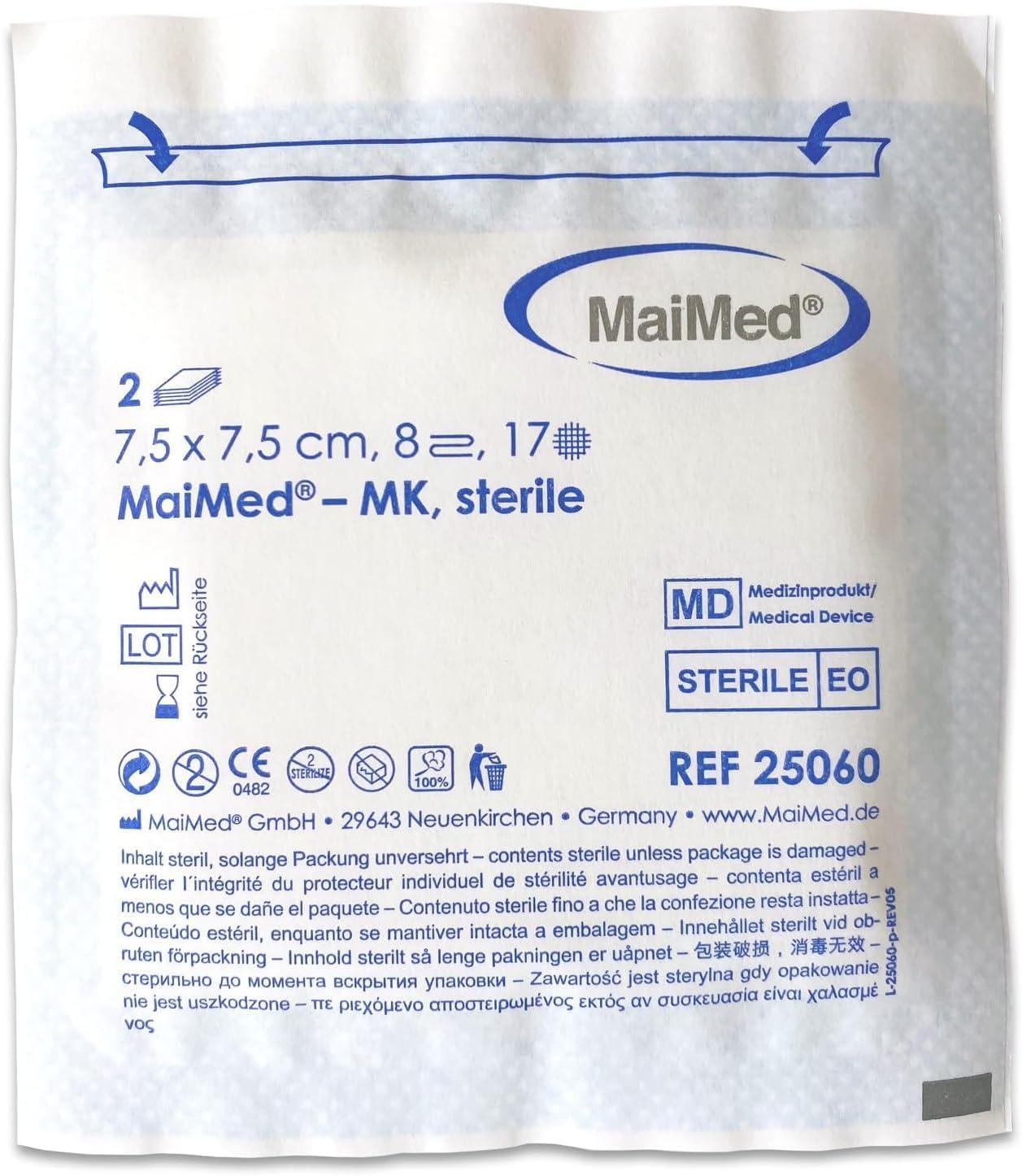 Buy Sterile Wound Compresses 7.5x7.5cm - 50 Pack 8 Layers ...