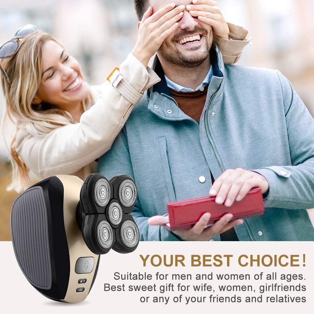 Telfun 5-in-1 Electric Razor for Men - Wet/Dry Rechargeable Rotary ...