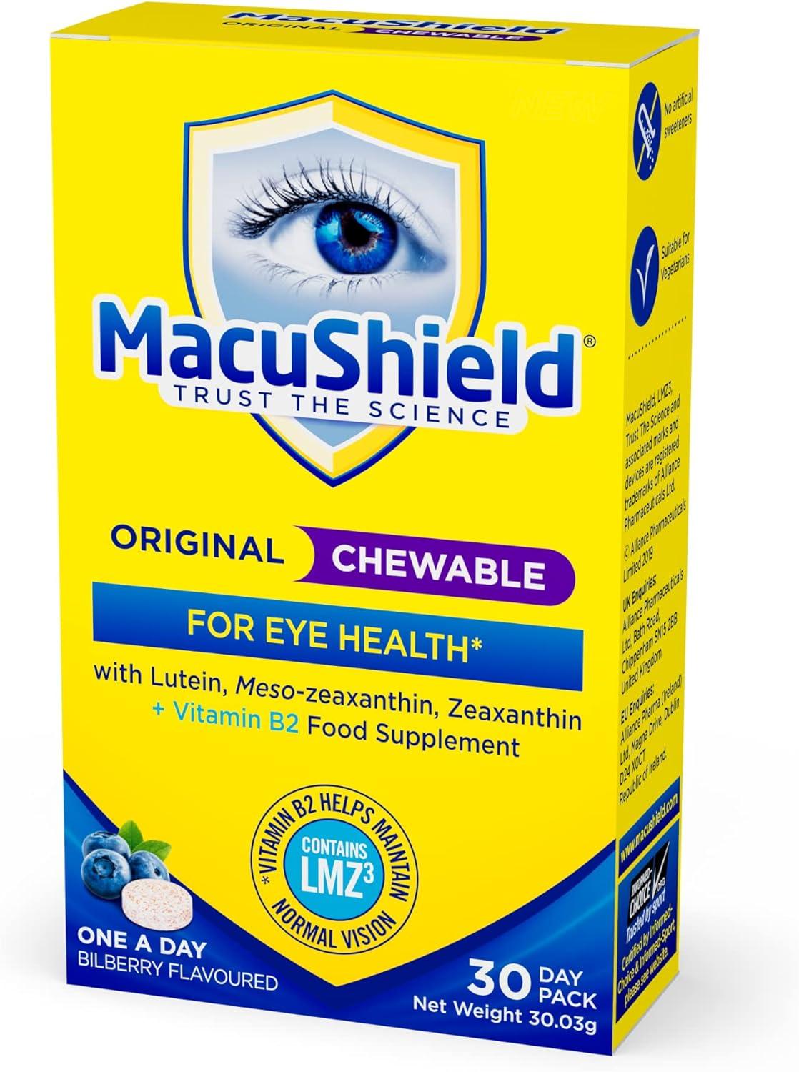 Macushield Original Chewable 30 Tablets - Eye Health Supplement - 30 g ...