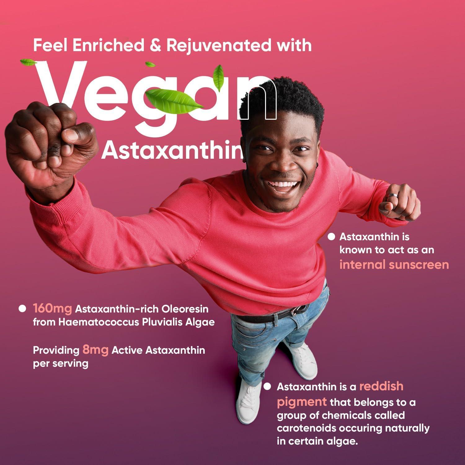 Vegan Astaxanthin 8mg - 180 Capsules - Pure Hawaiian Haematococcus ...