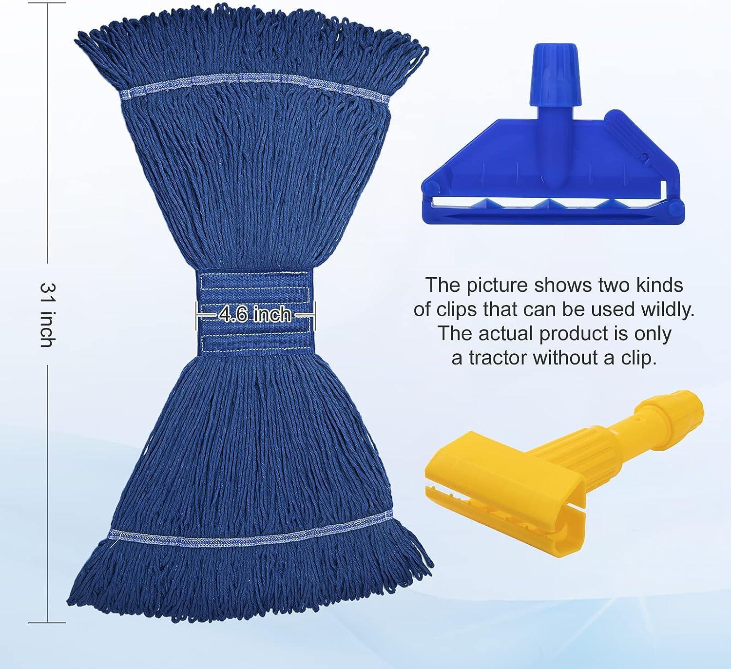 3 Pack Heavy Duty Commercial Wet Industrial Blue Cotton Mop Heads ...