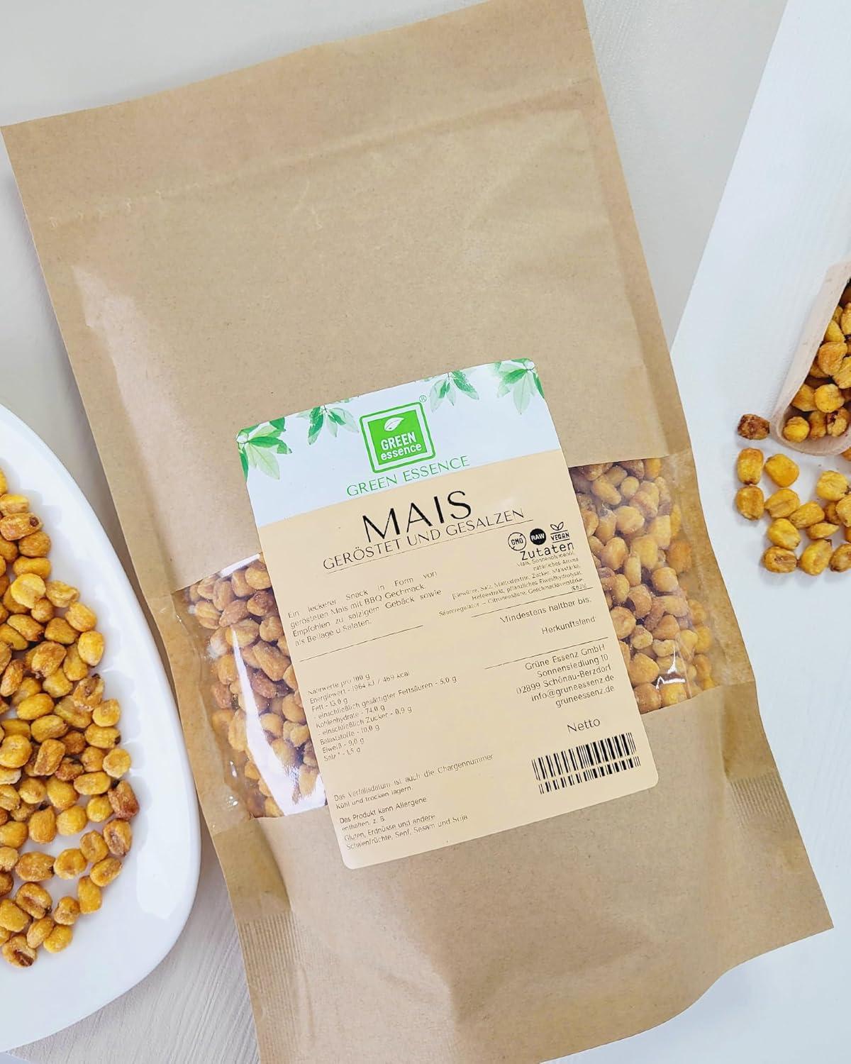 Roasted Corn 1 kg - Salted Vegan Snack by Green Essence | Lactose-Free ...
