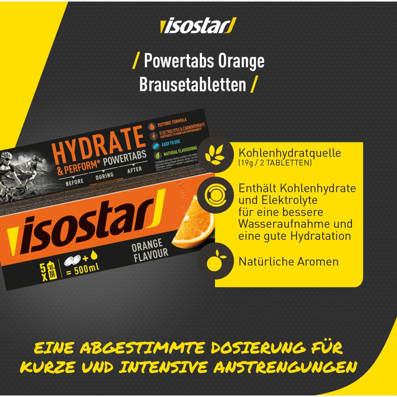 Isostar Hydrate & Perform Powertabs - Orange Flavour Effervescent ...