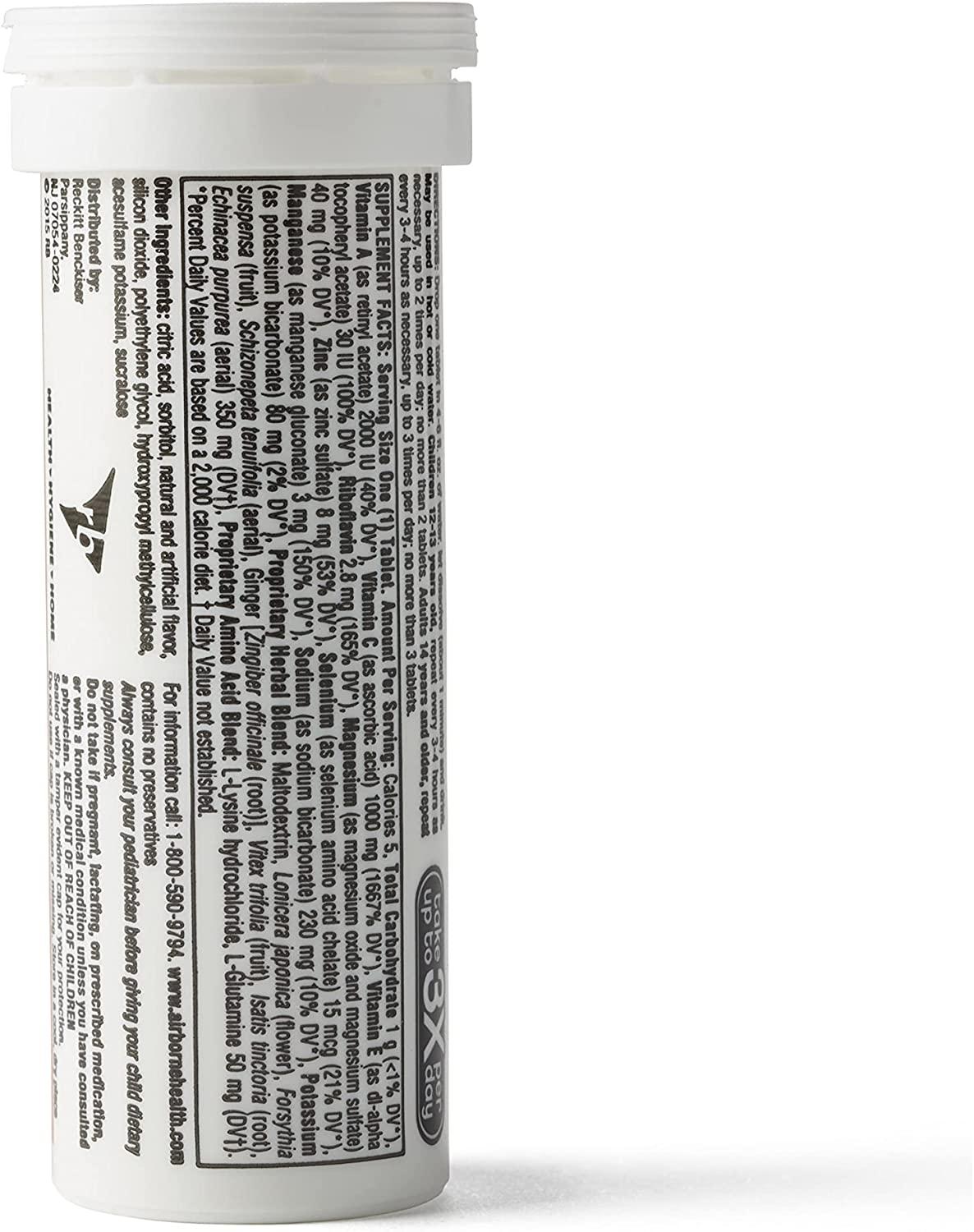 AirBorne Immune Support Supplement - Zesty Orange, 20 Effervescent ...