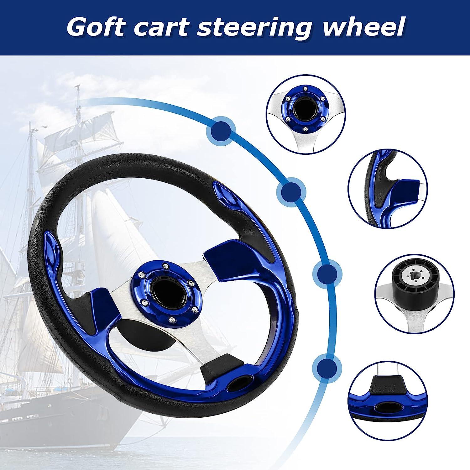 QYMOPAY 12.5inch Boat Steering Wheel with Carbon Fiber | Anti-Slip ...