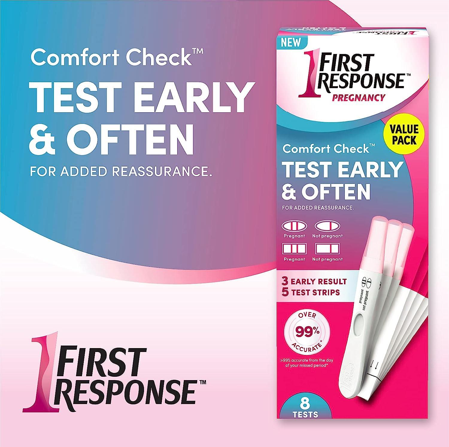 FIRST RESPONSE Comfort Check Pregnancy Test 8 Count - Quick & Accurate ...