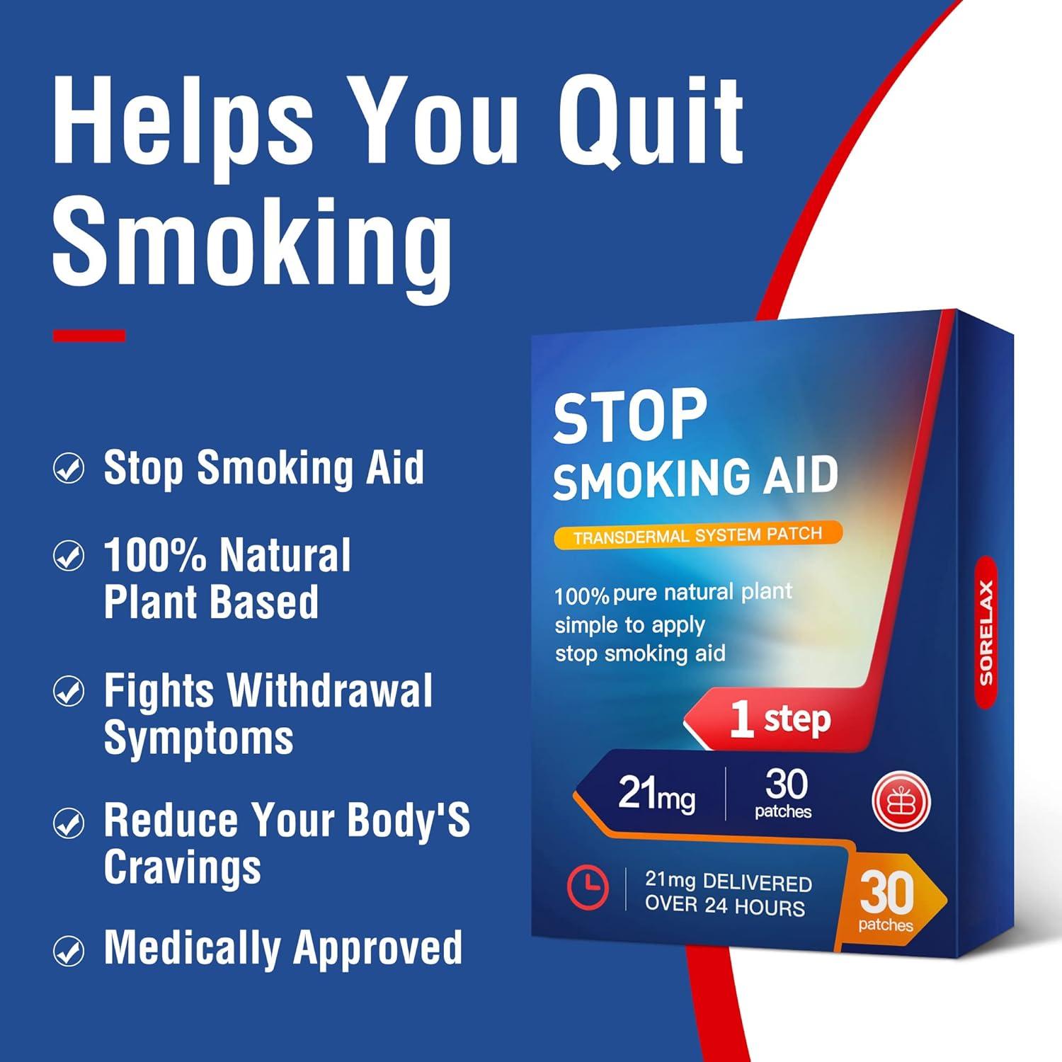 Sorelax Quit Smoking Patches Step 1 - 21mg - 30 Packs | Fast-Acting ...