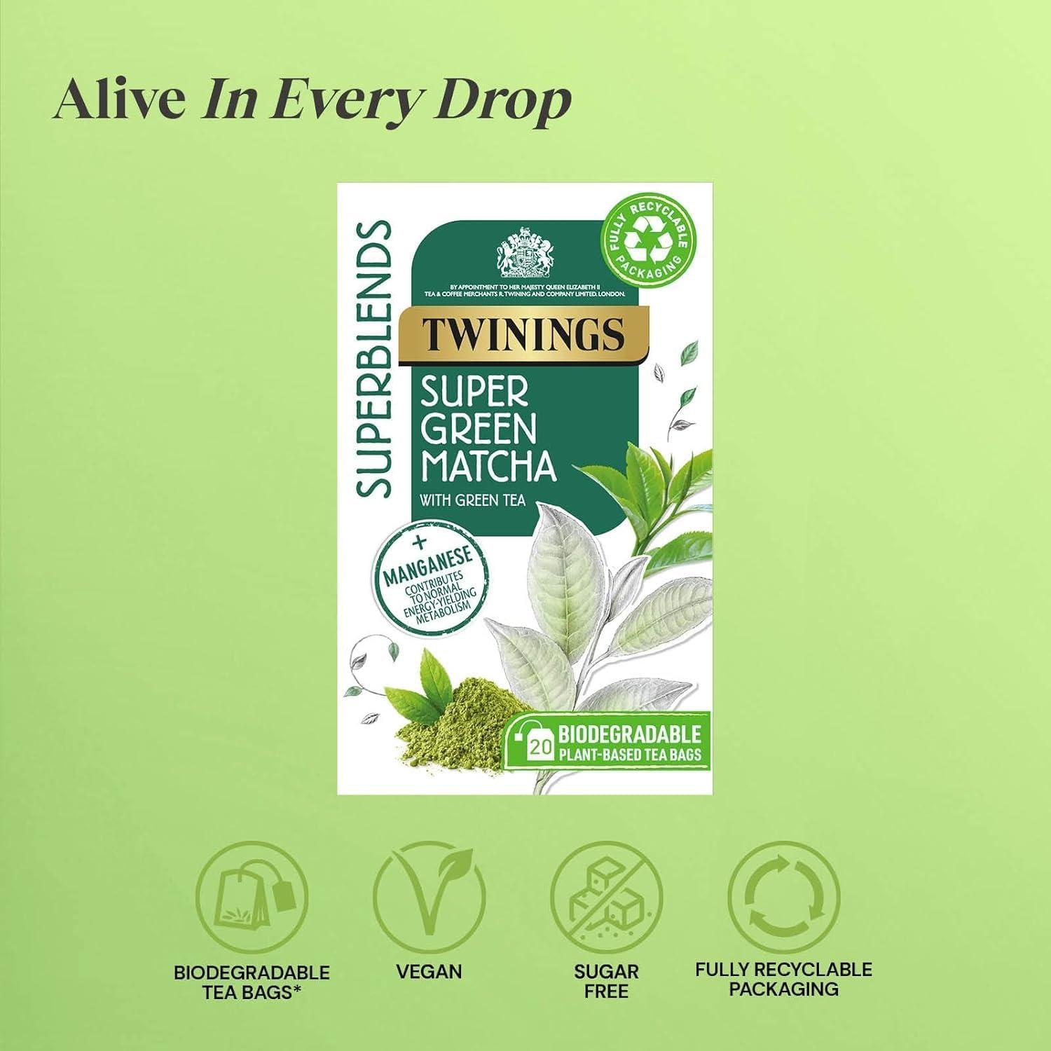 Twinings Superblends Matcha Green Tea - 20 Teabags | Energizing and Antioxidant-Rich Blend | Buy ...