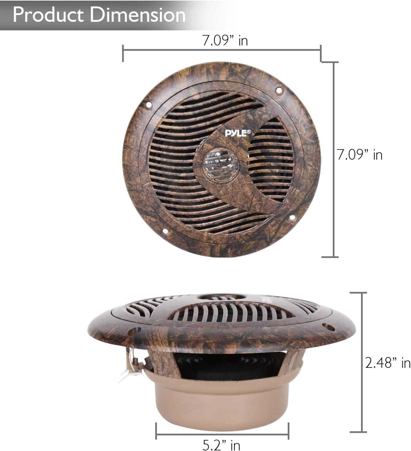 Pyle 6.5 Inch Marine Speakers - IP44 Waterproof, 150 Watt Power ...