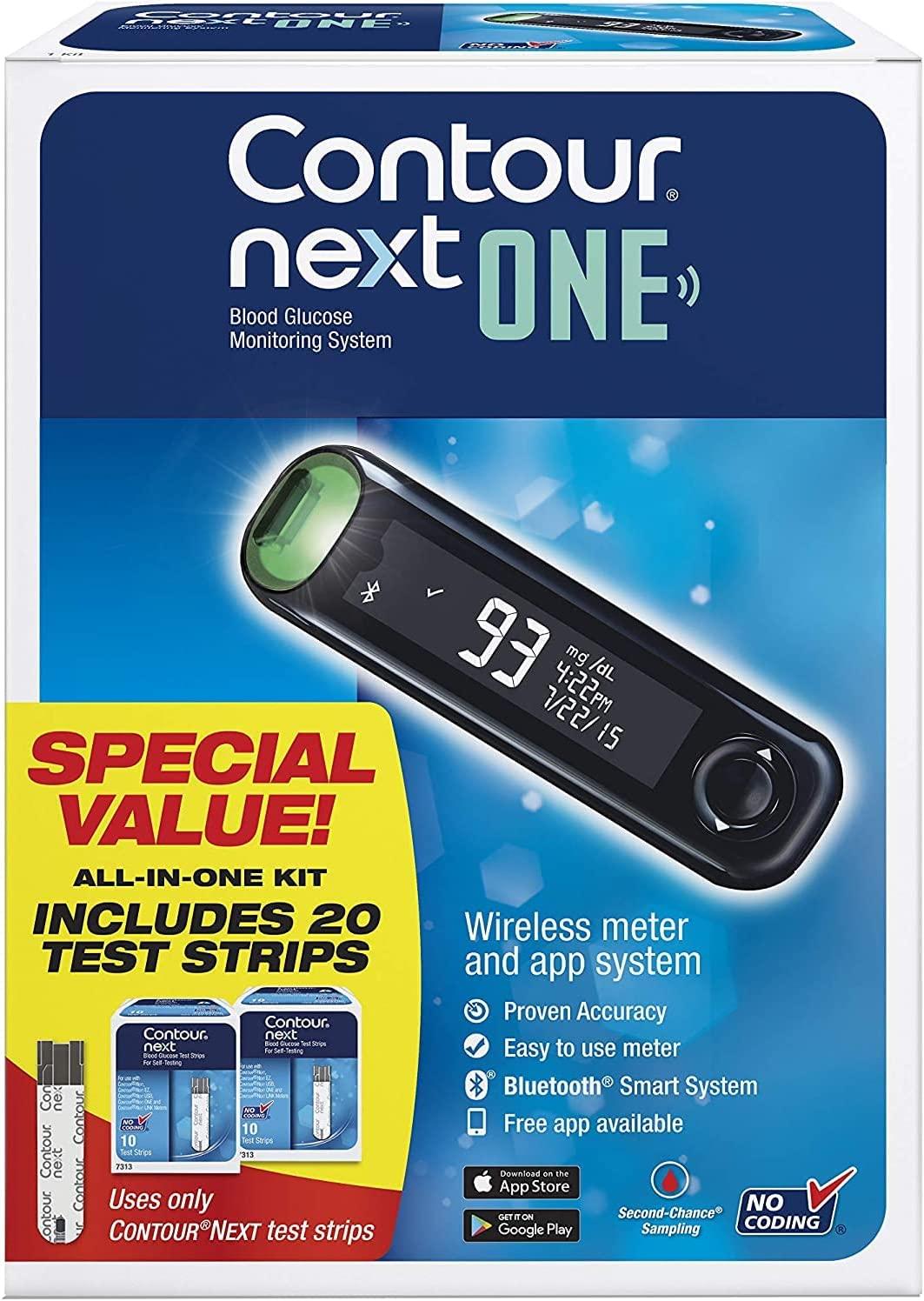 Contour Next One Blood Glucose Monitoring System All In One Kit Diabetes Management Tool Buy