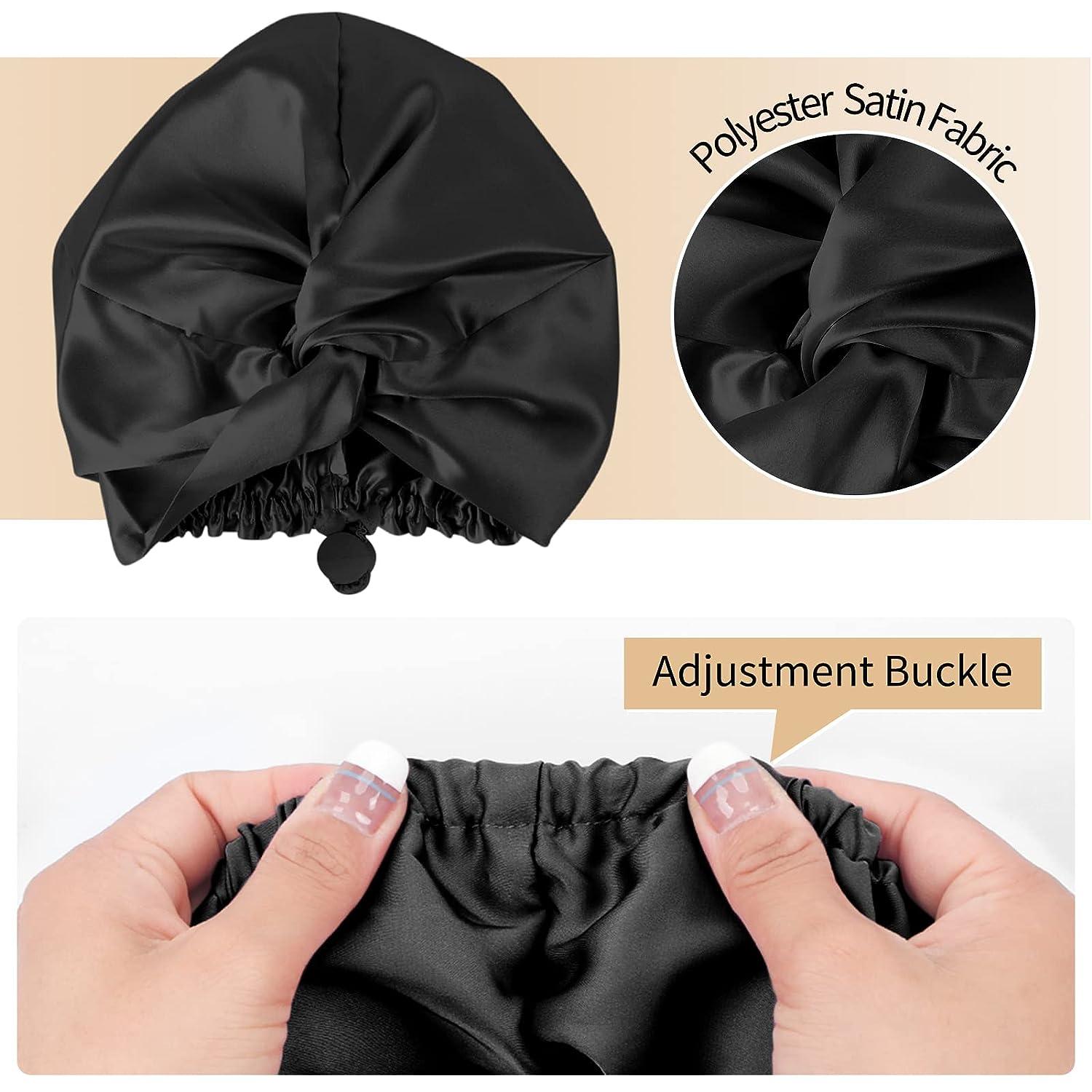 Fyy Silk Bonnet for Sleeping - Large Satin Double-Layer Hair Wrap ...