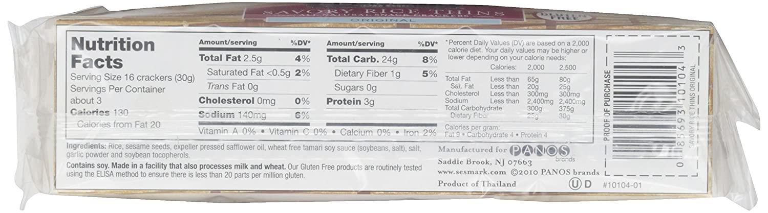 Sesmark Original Sesame Rice Crackers 3.2 oz - Savory Thins for ...