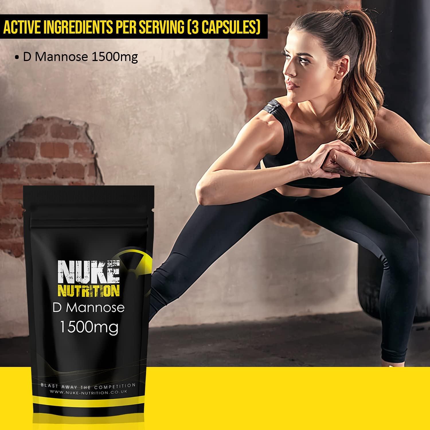Nuke Nutrition D Mannose Capsules 1500mg | 180 Capsules for UTI Relief ...