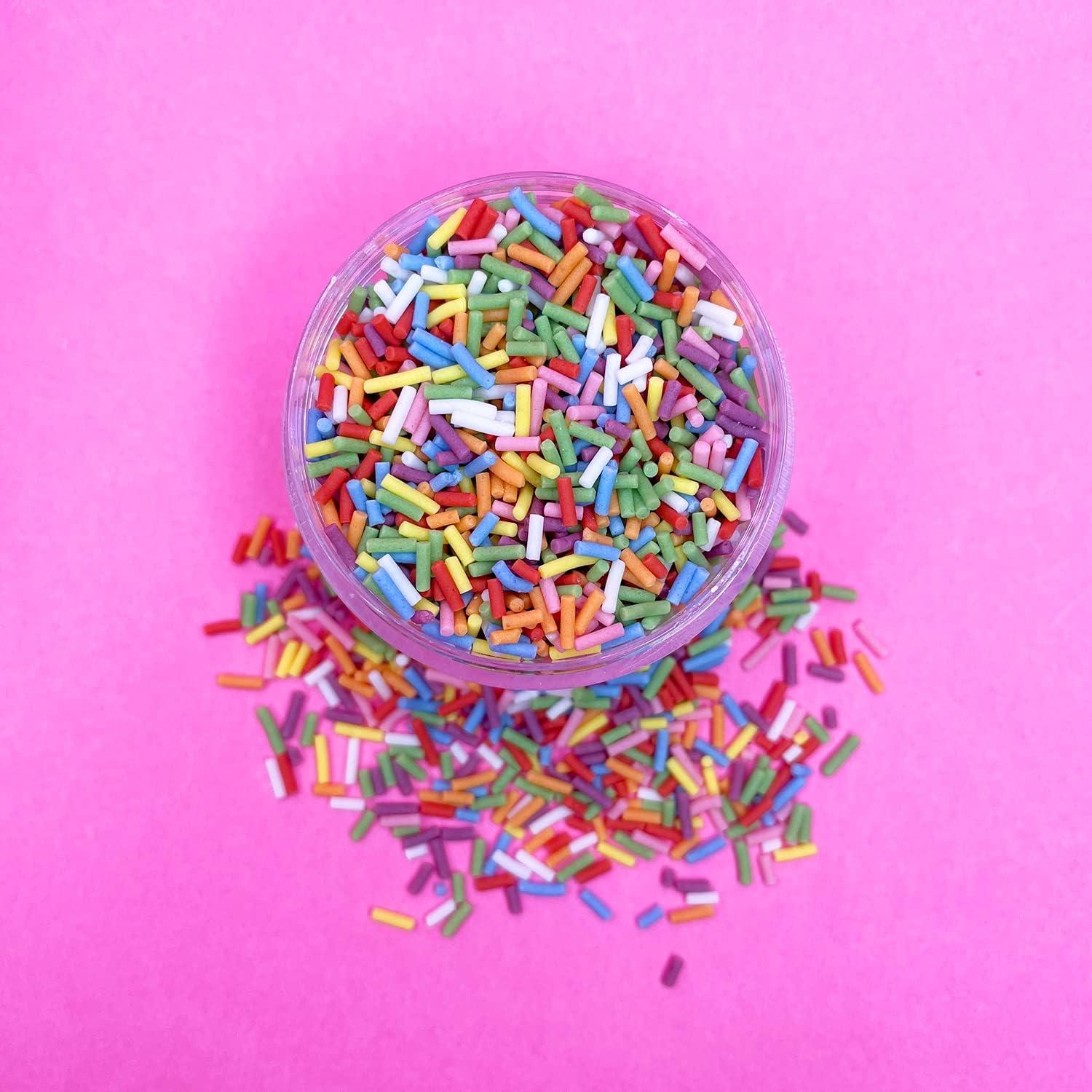 Premium Rainbow Sugar Strands 500g - Edible Multicolored Sprinkles for ...