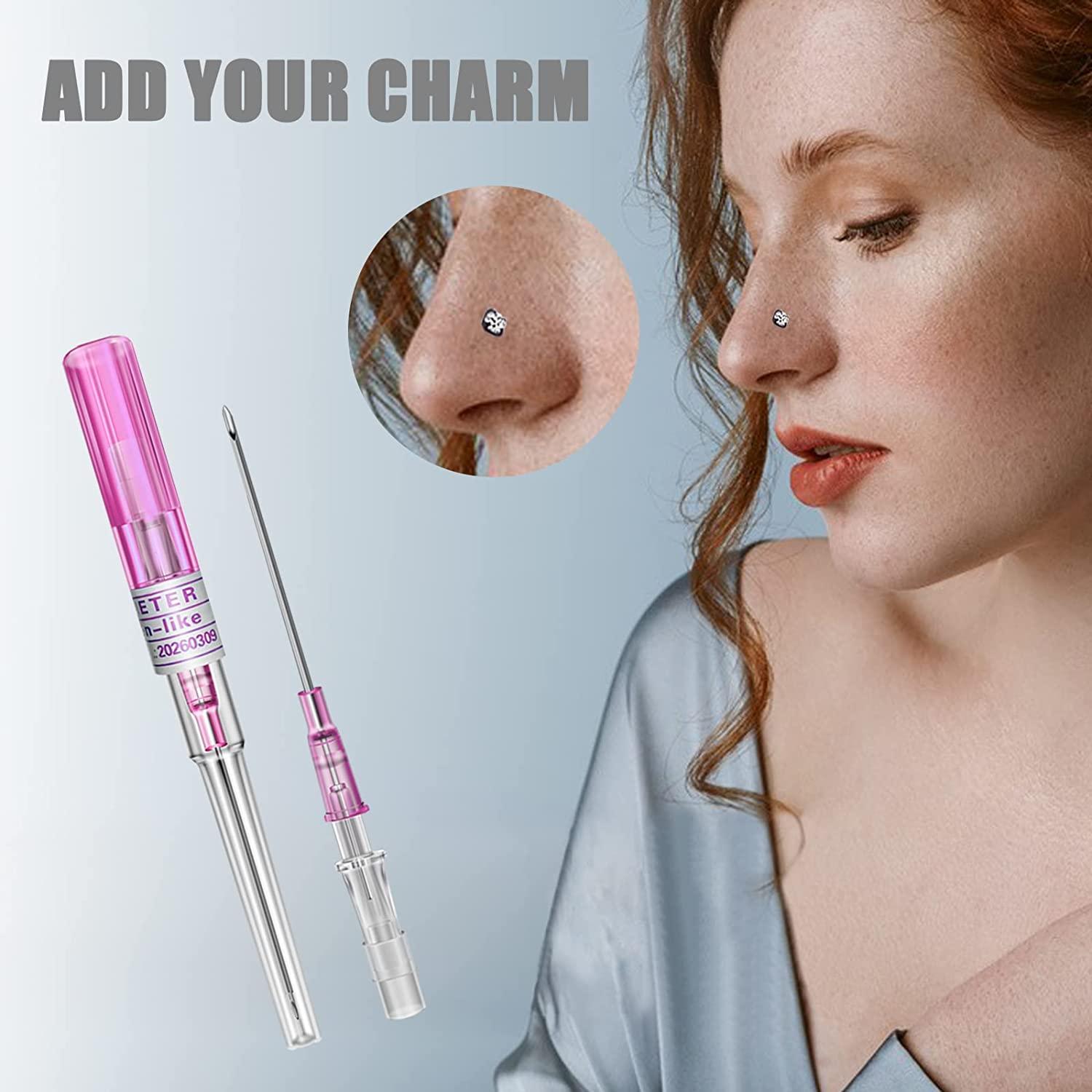 Autdor Catheter Piercing Needles - Mixed 50Pcs 14G 16G 18G 20G 22G Hollow Needles for Body & Ear ...