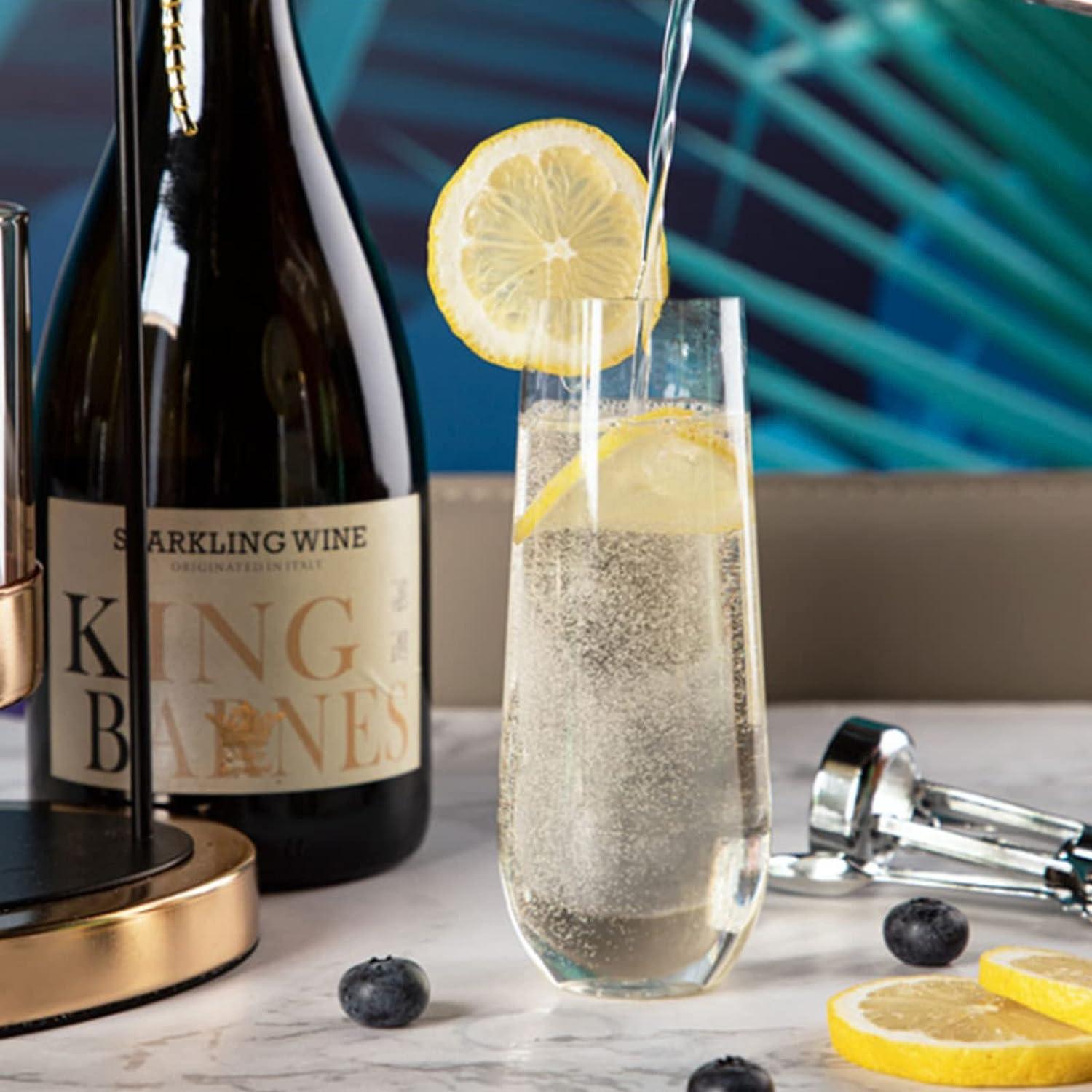 MR.FOAM 9oz Plastic Champagne Flutes 12 Pack - Stemless Disposable ...