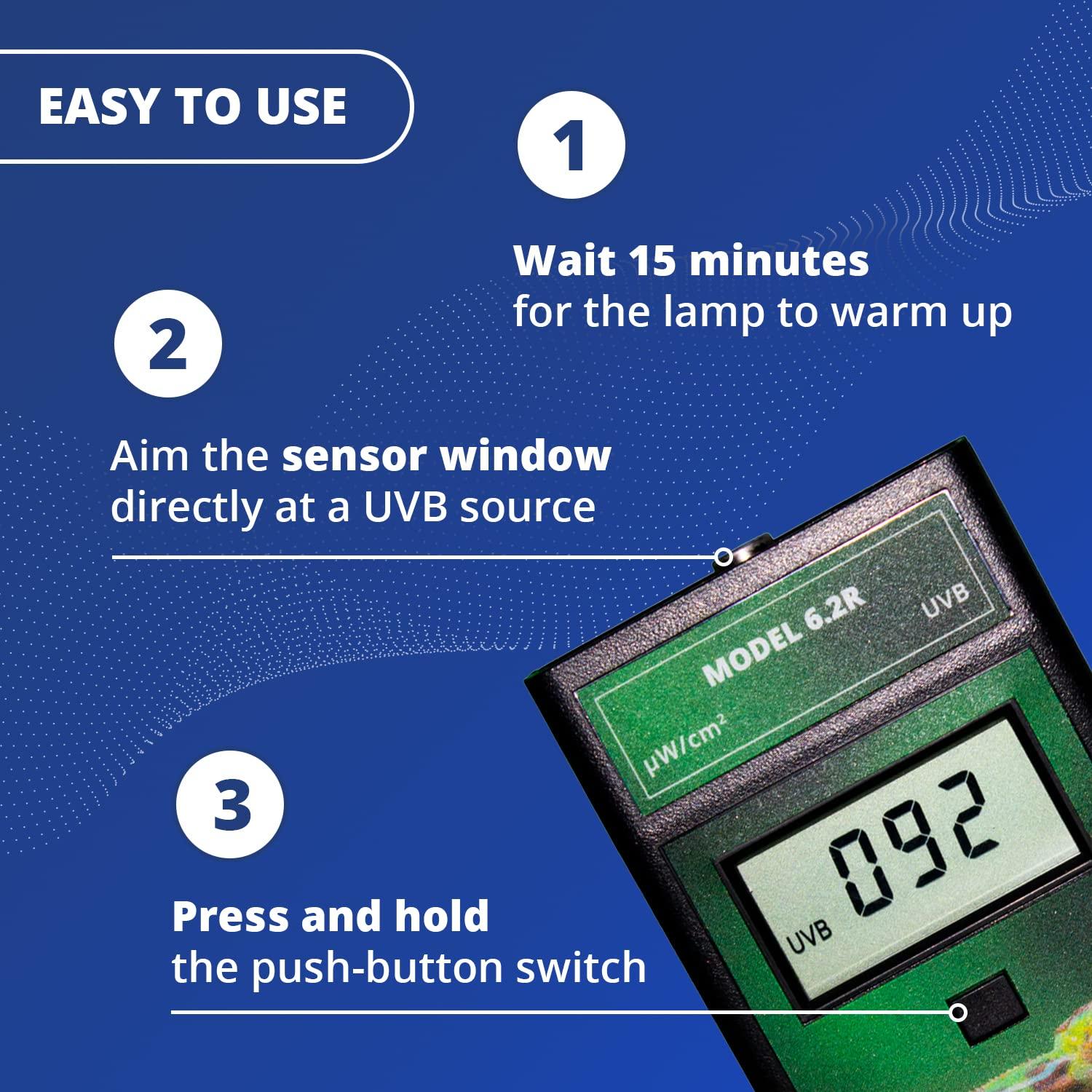 Solarmeter Model 6.2R Reptile UVB Lamp Meter Handheld Digital UVB ...