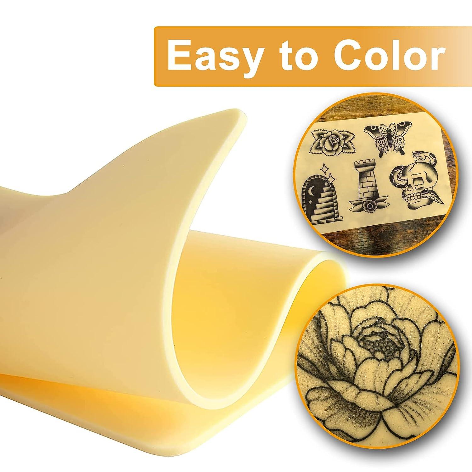 Canethy 3mm Thick Silicone Tattoo Practice Skin 8x12 - Double Sided for Tattooing and ...