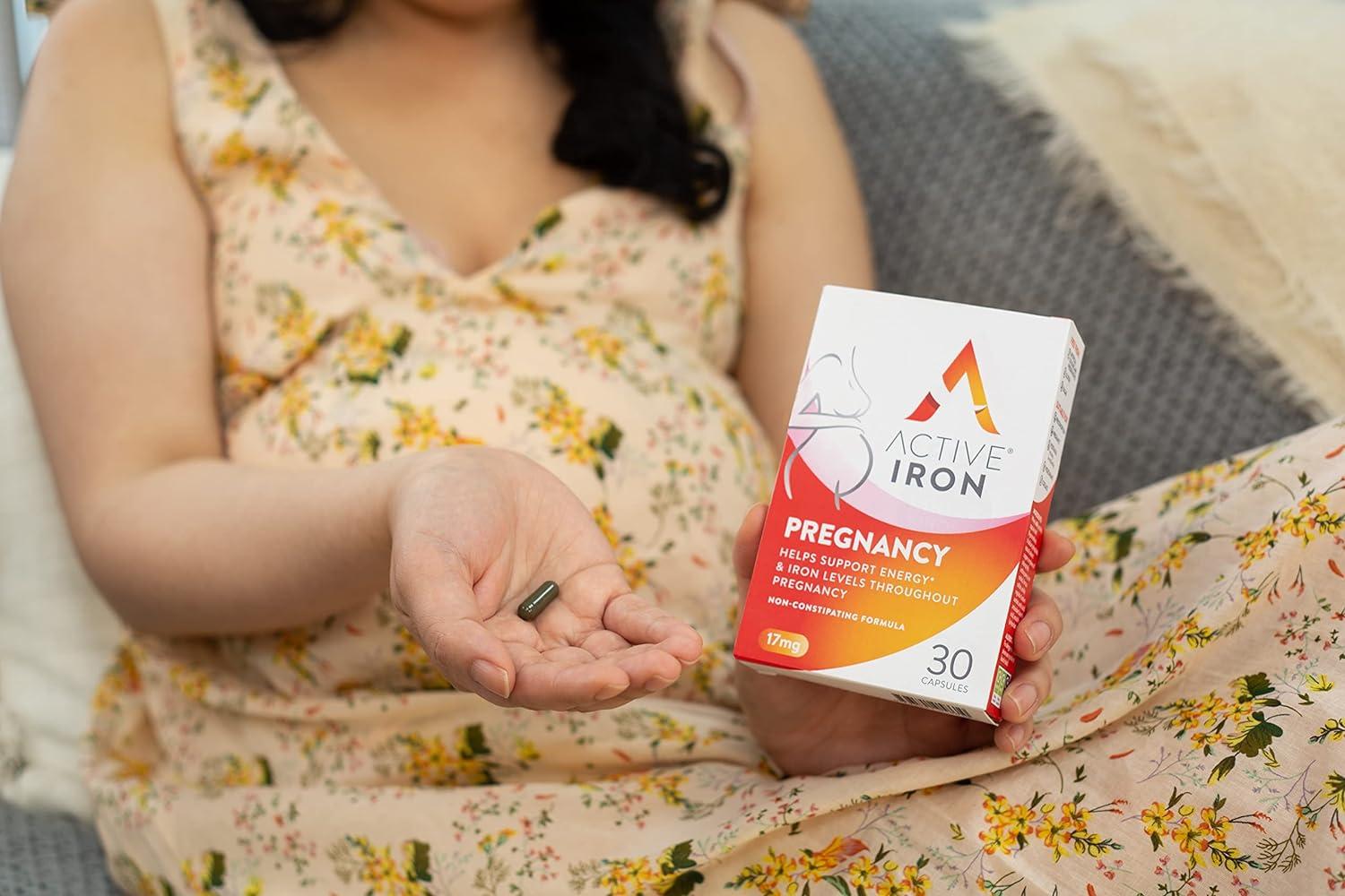 Active Iron Pregnancy Capsules - 17mg Iron Supplement, Non-Constipating ...