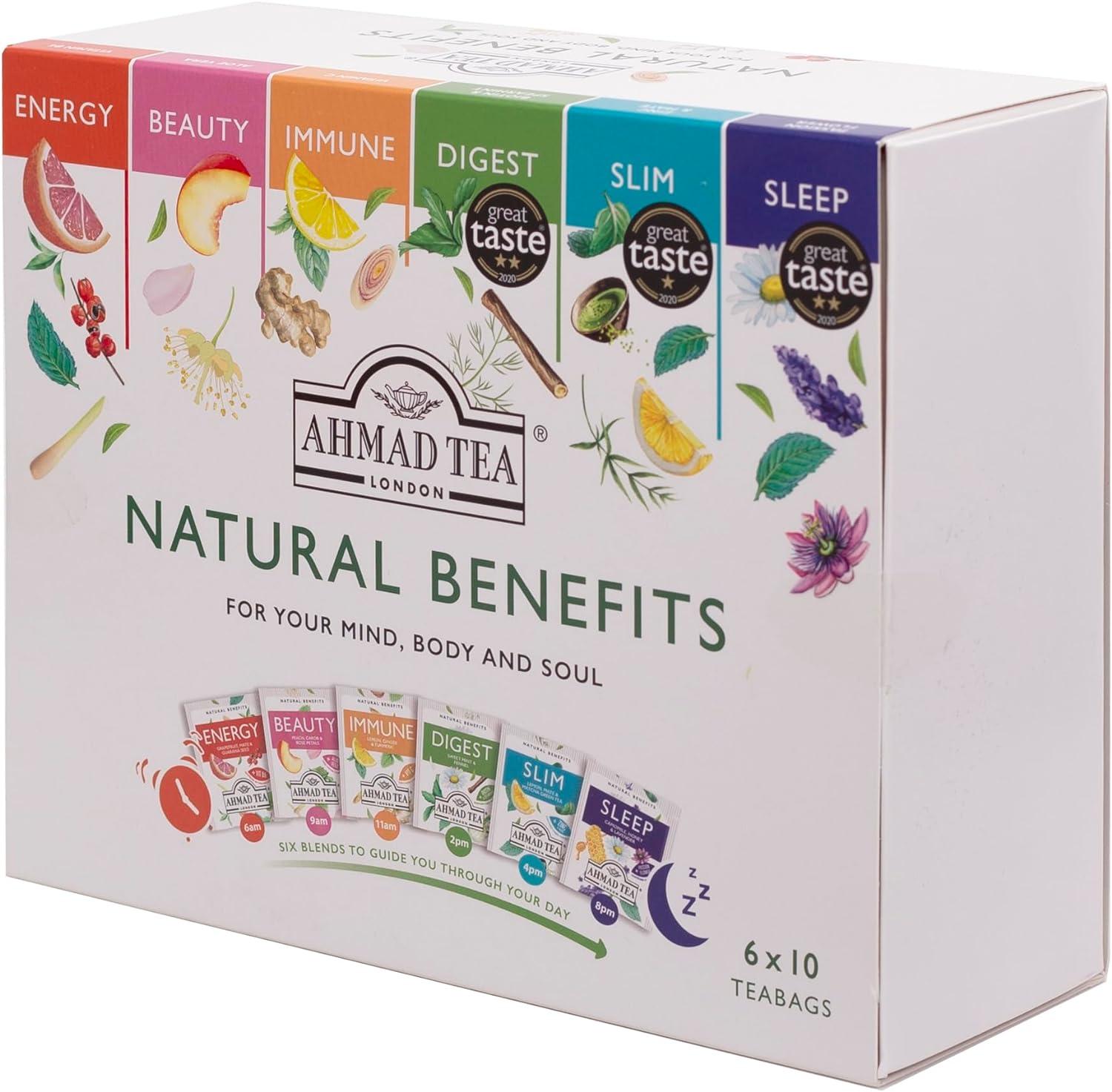 Ahmad Tea Natural Benefit Functional Tea Selection Pack - 60 Teabag ...