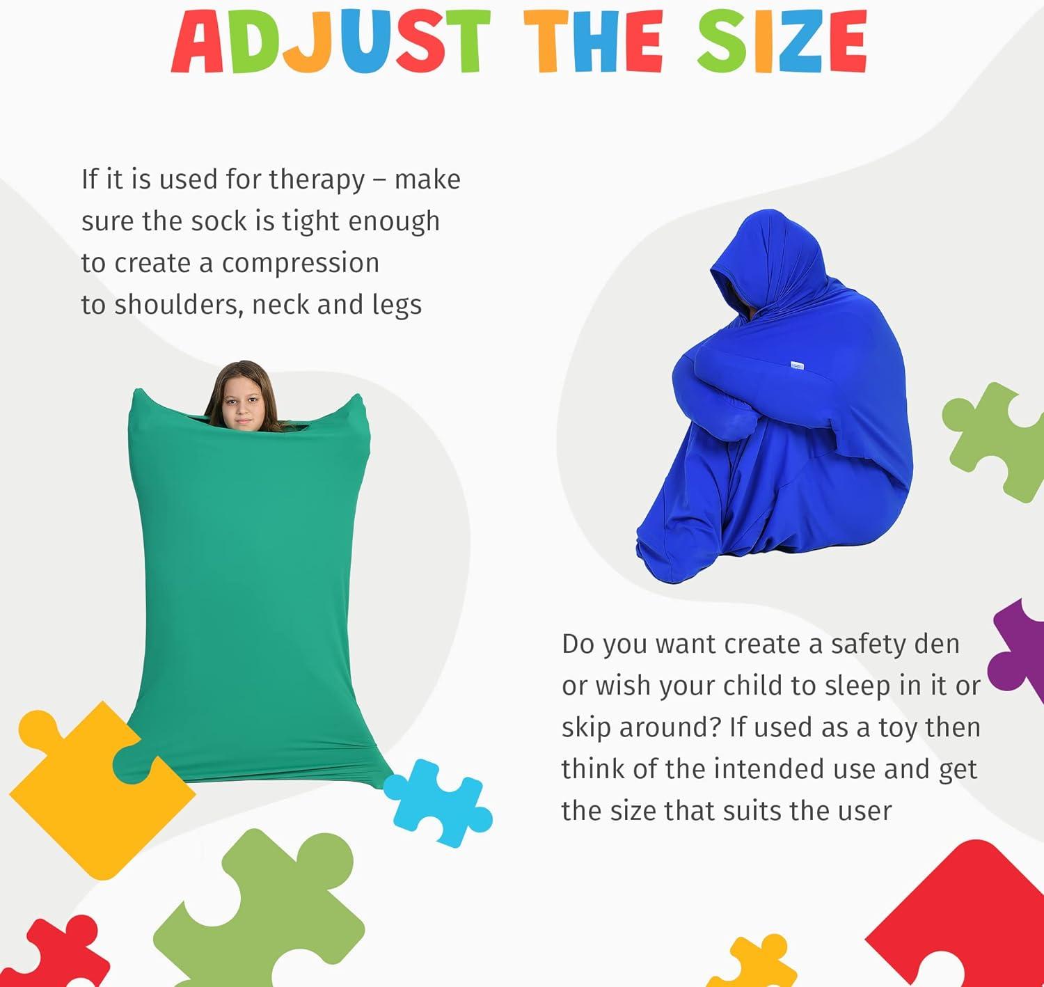 Sensory Owl Full Body Sock XXL Blue - Deep Pressure Stimulation for ...