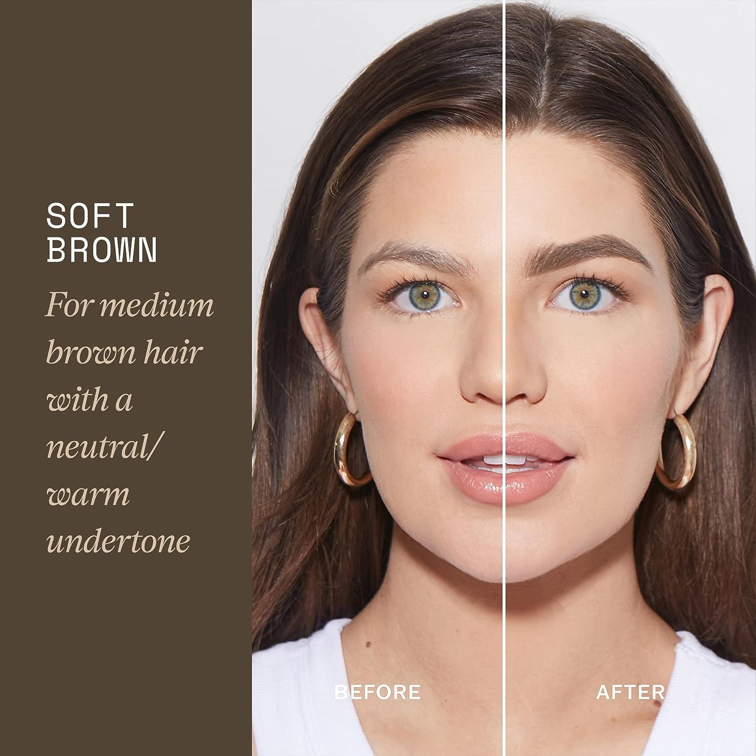 Trio Beauty Brow Stencil Kit | Waterproof Pomade & Brush | Soft Brown ...