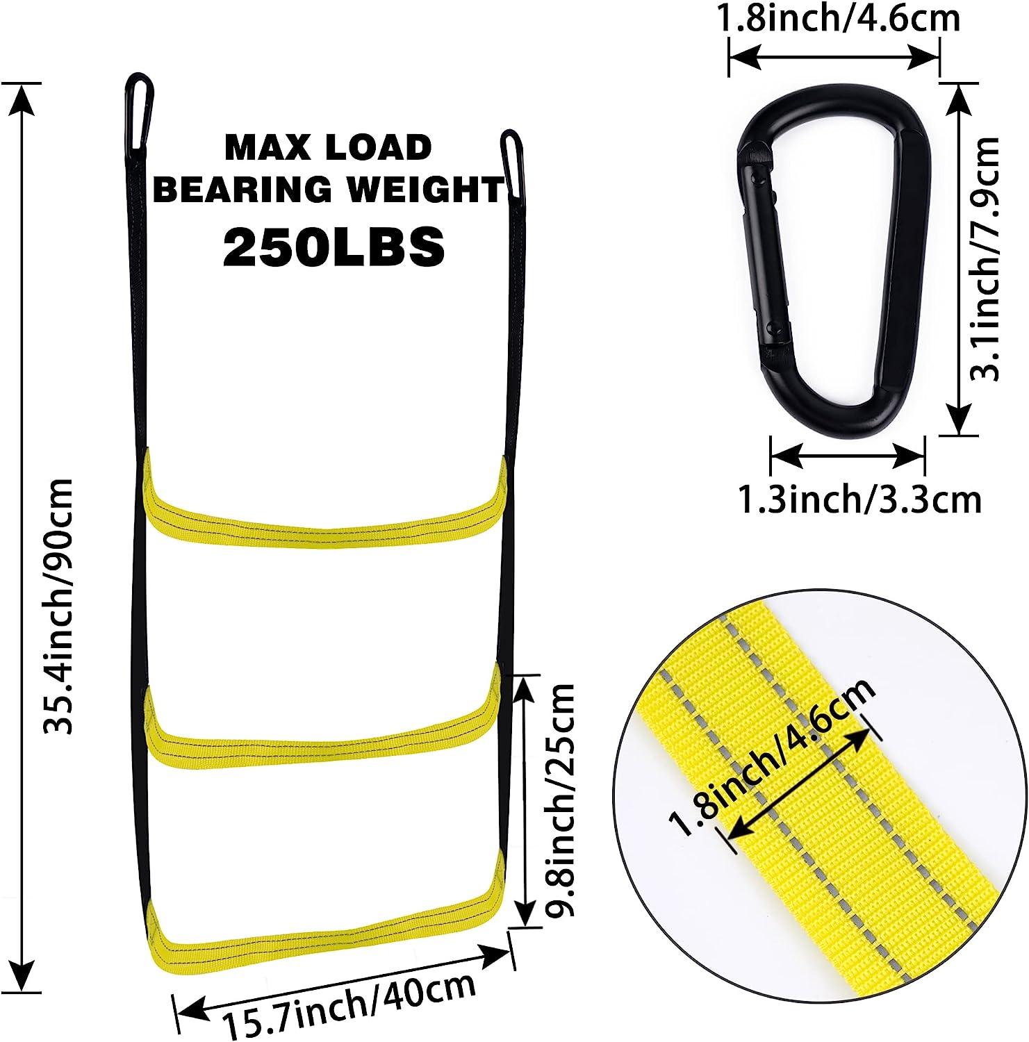 WBCBEC 3 Steps Marine Rope Ladder for Inflatable Boat, Yacht, Kayak ...