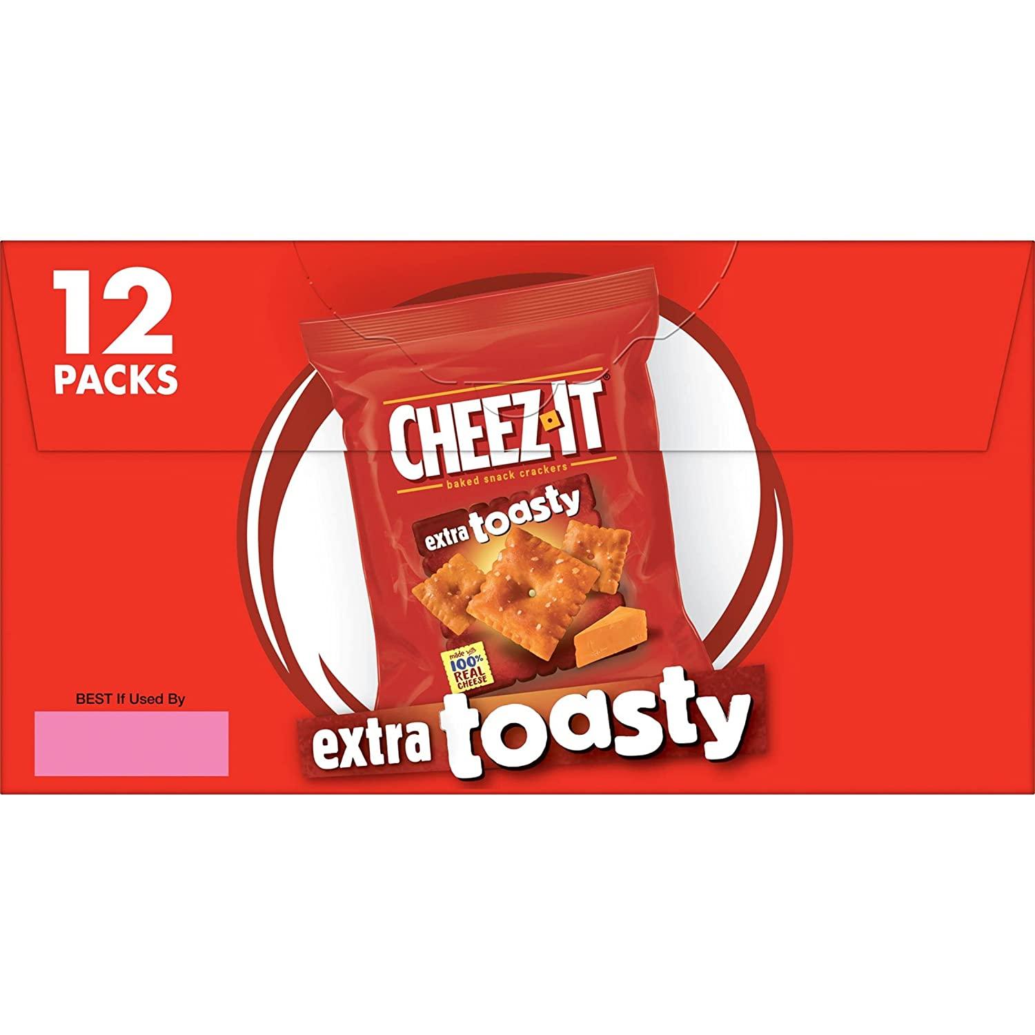 Cheez-It Extra Toasty Baked Cheese Crackers 1oz (Pack of 12) - Office ...