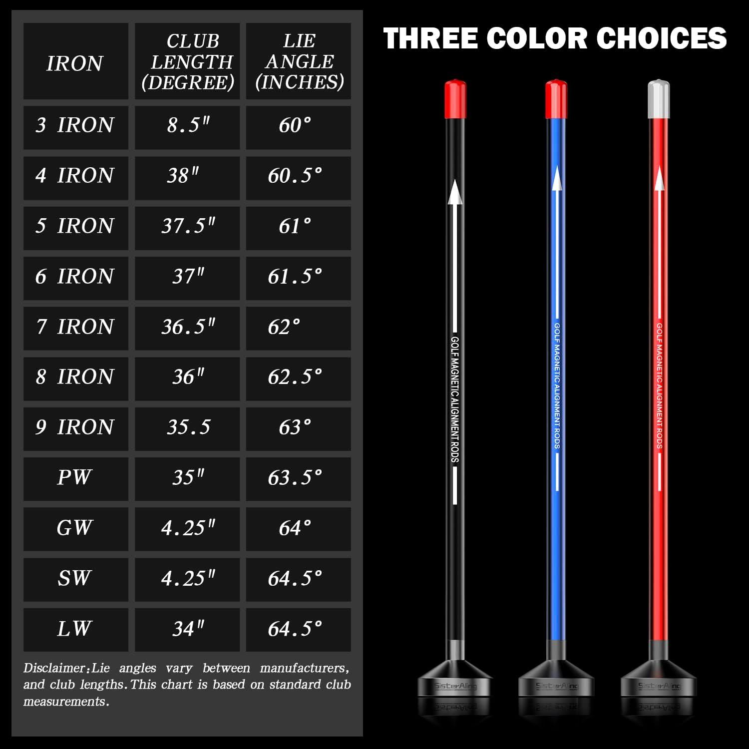 SisterAling Golf Magnetic Alignment Rods - Swing Training Aid for ...