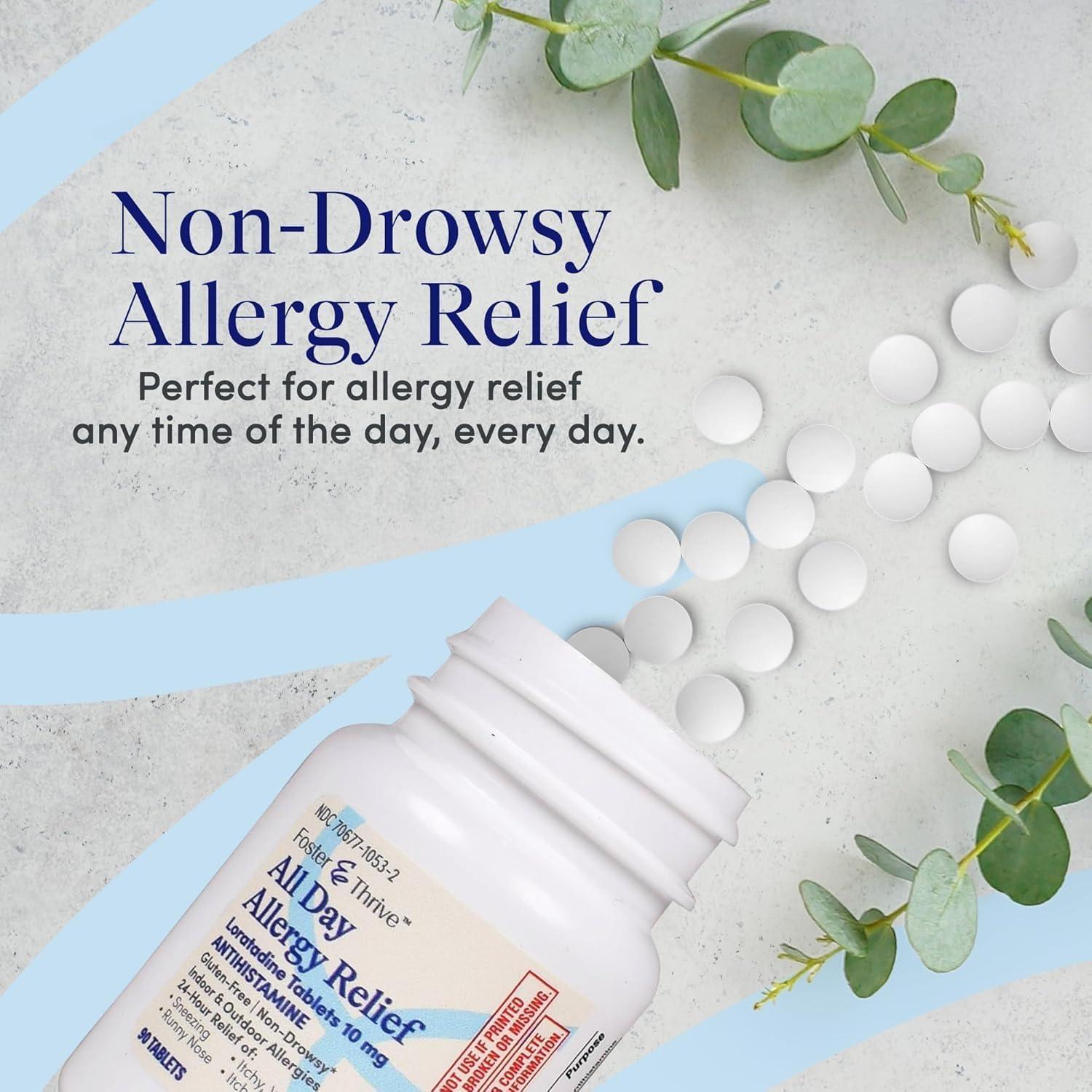 Foster & Thrive Loratadine 10mg - 24-Hour Allergy Relief Tablets (360 ...
