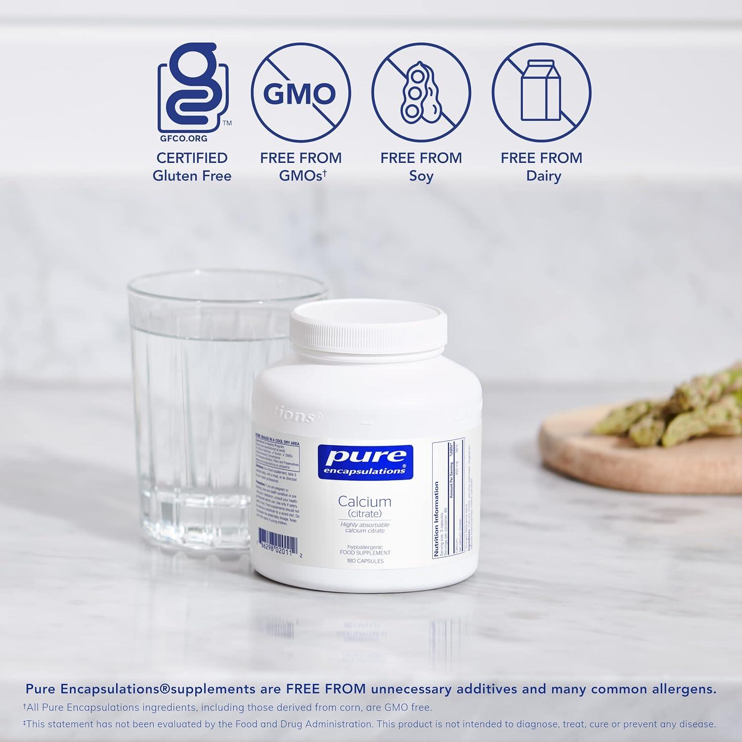 Pure Encapsulations Calcium Citrate Supplement - 180 Capsules | Buy Now ...
